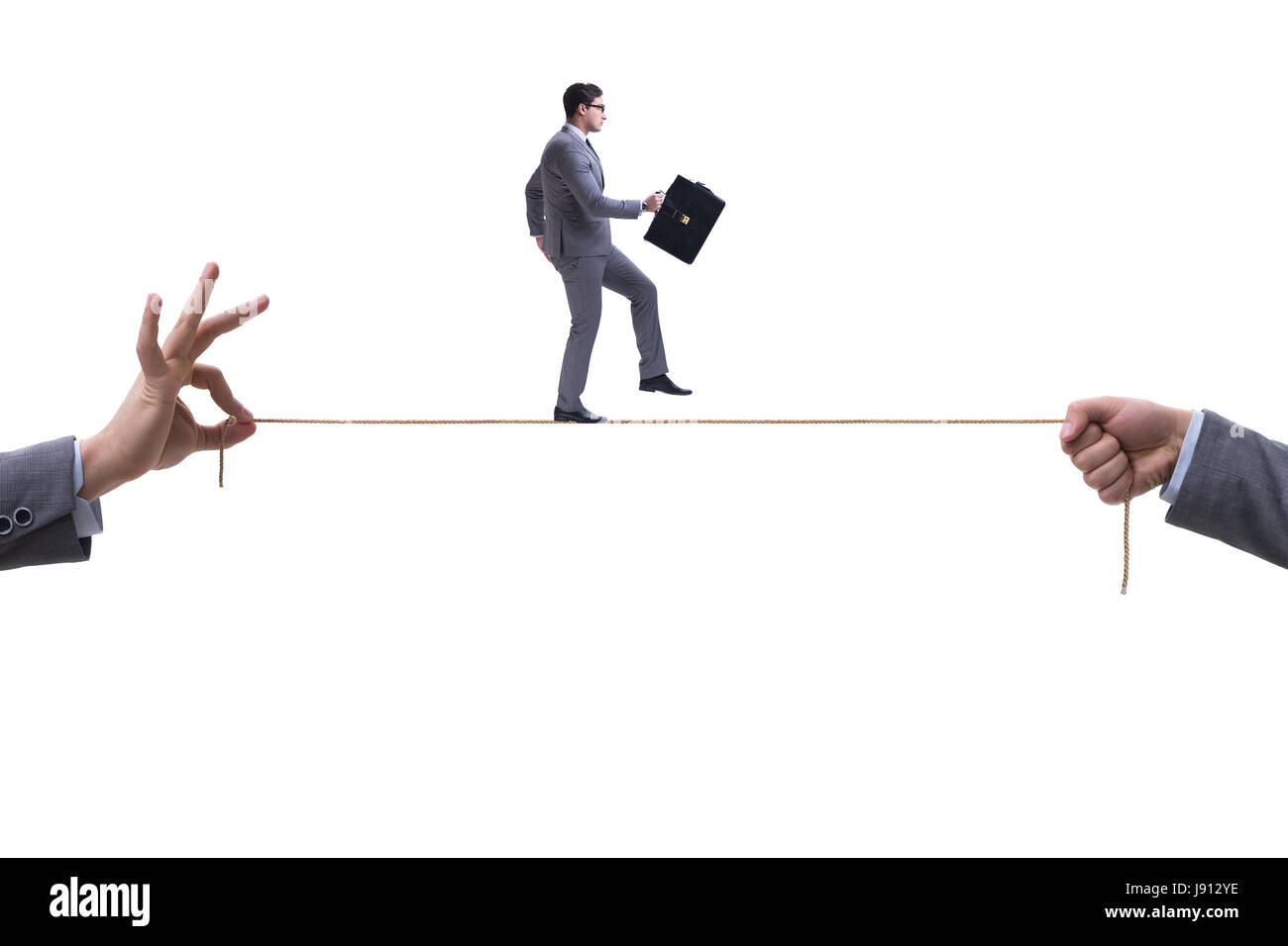 Male walking on rope Cut Out Stock Images & Pictures - Alamy