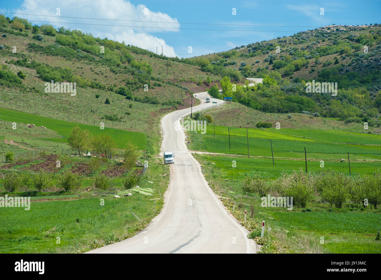 Empty road near Lake Beysehir, Southern Turkey Stock Photo - Alamy