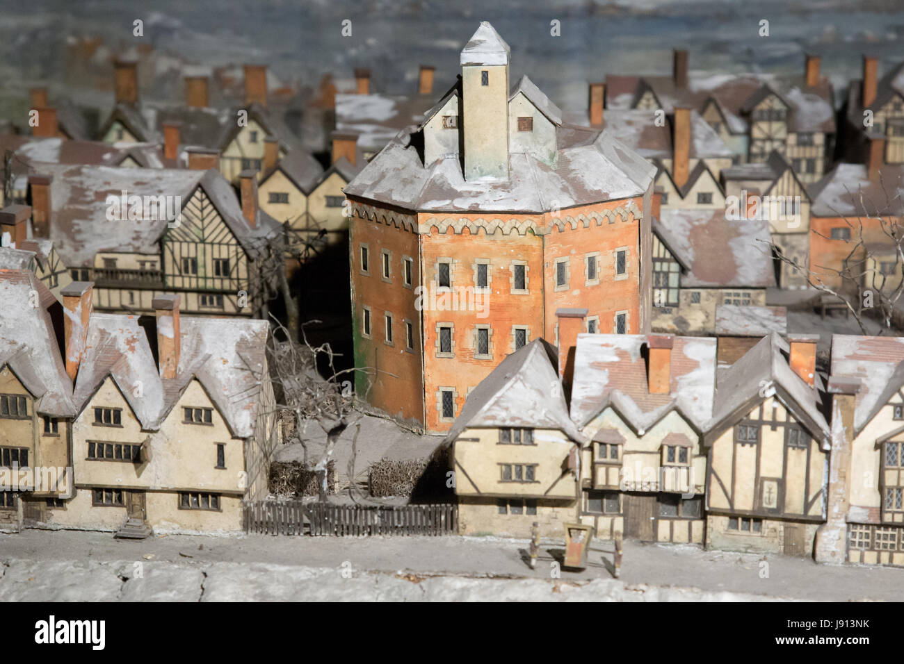 UK, London - 09 April 2015 : Mock-up of London. Middle Ages. The layout ...