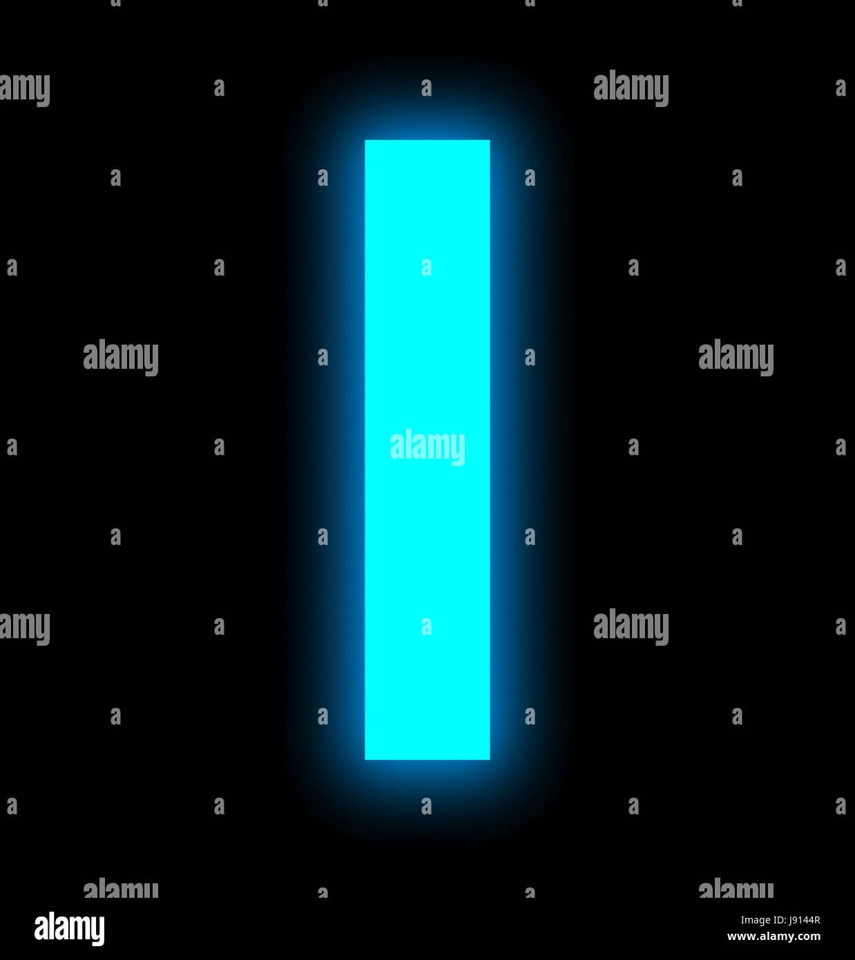 letter I neon light full isolated on black background Stock Photo - Alamy