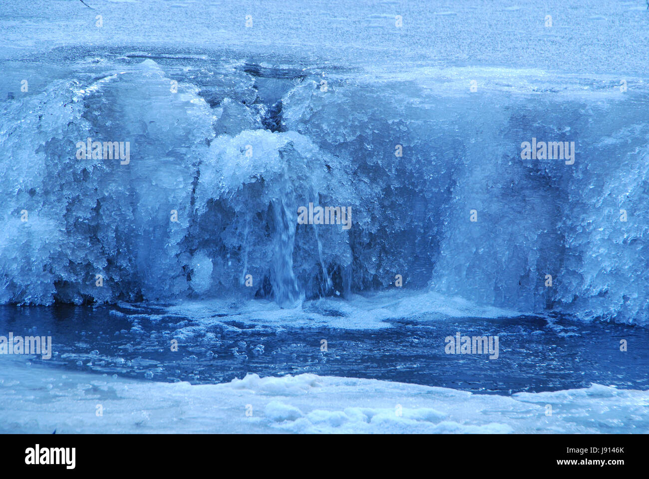 winter, cold, ice, frost, frozen, freeze, river, water, flow, stone ...