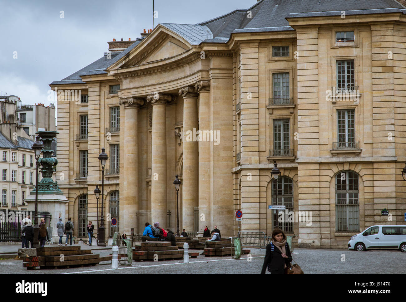 One of the many historic buildings with columns on the facade in the ...