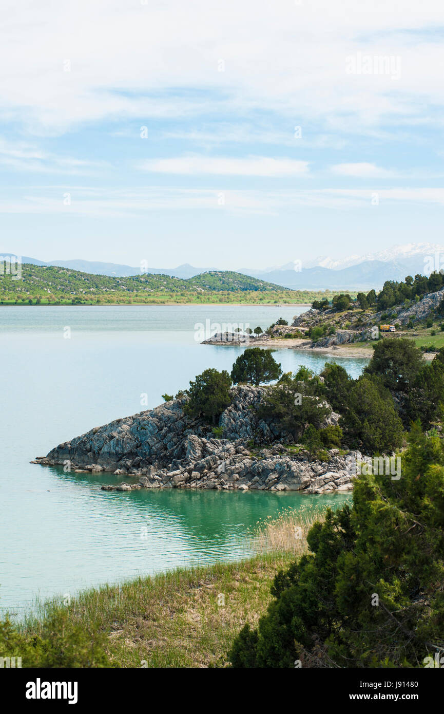 The freshwater natural reservoir Lake Beysehir, Southwestern Turkey ...