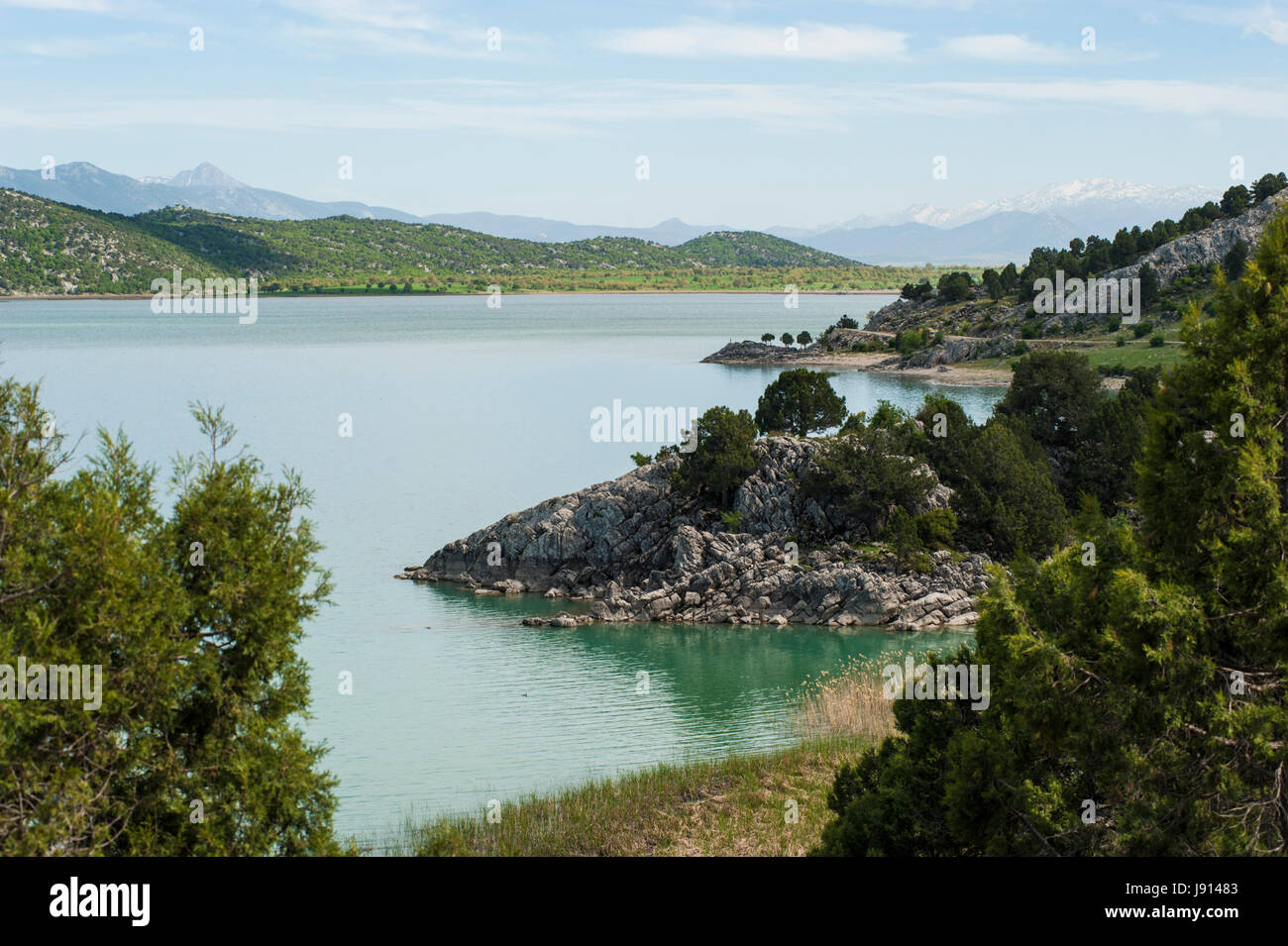 The freshwater natural reservoir Lake Beysehir, Southwestern Turkey ...