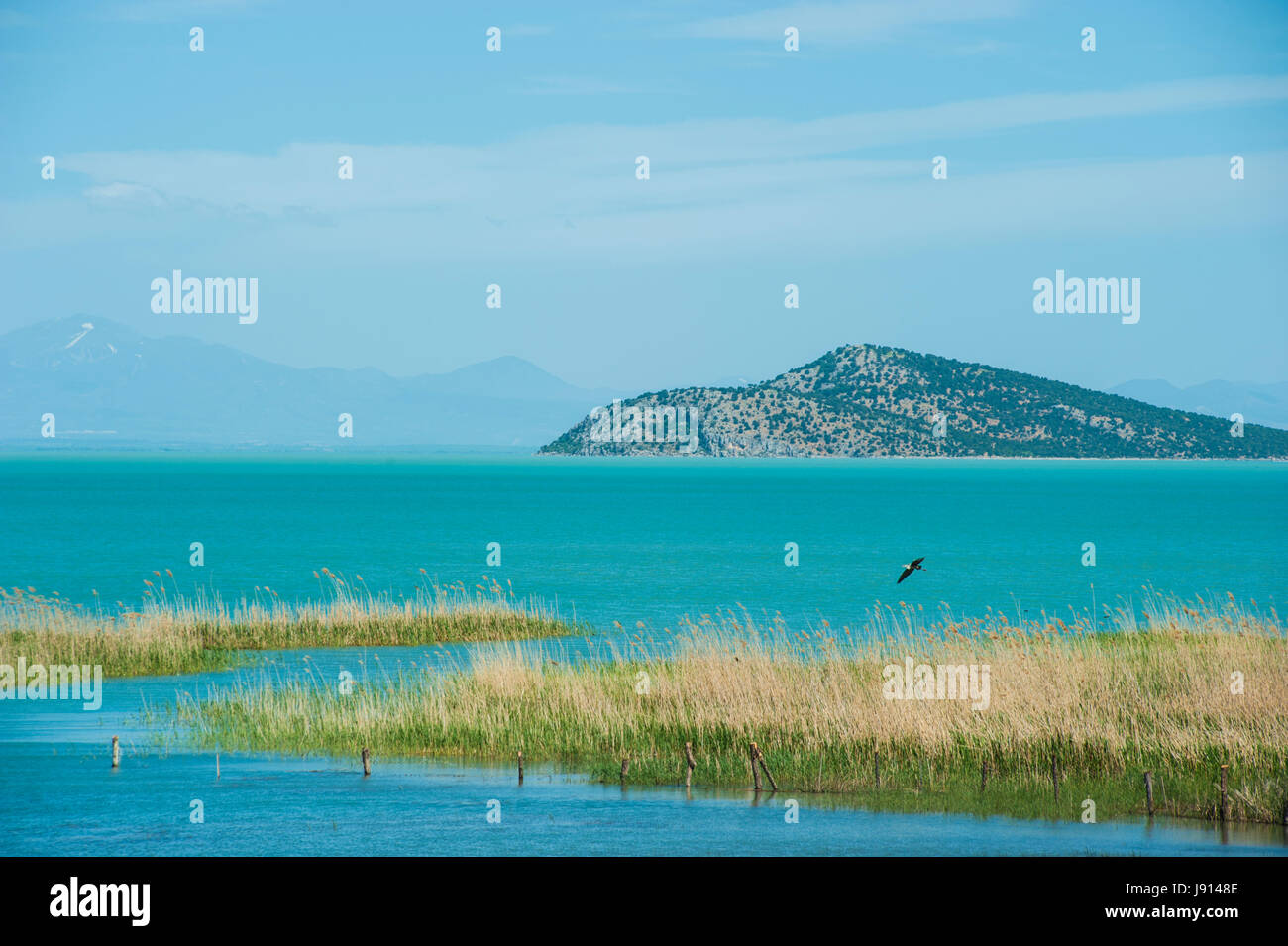 The freshwater natural reservoir Lake Beysehir, Southwestern Turkey ...