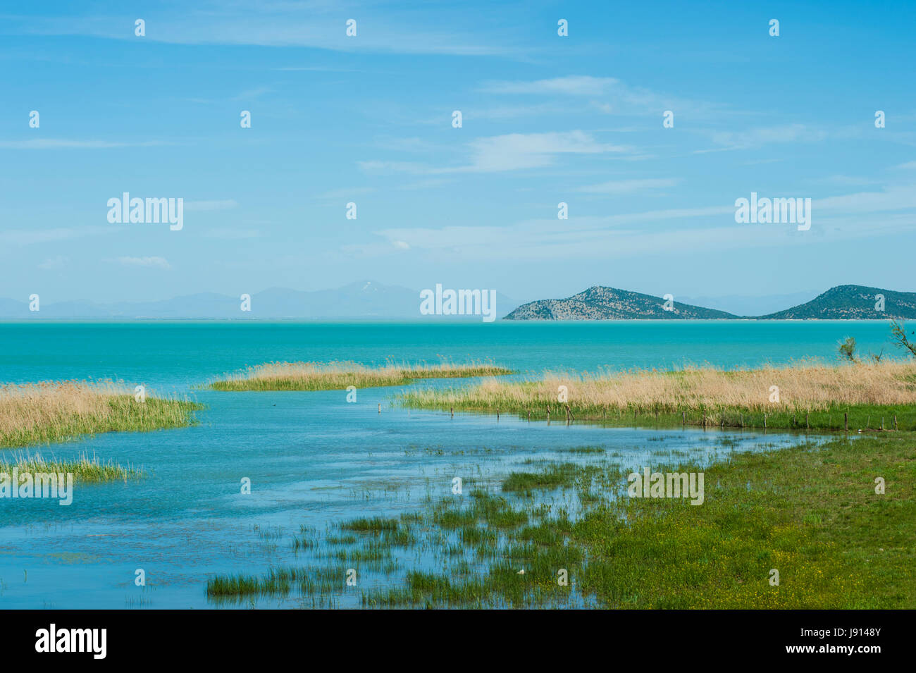 The freshwater natural reservoir Lake Beysehir, Southwestern Turkey ...