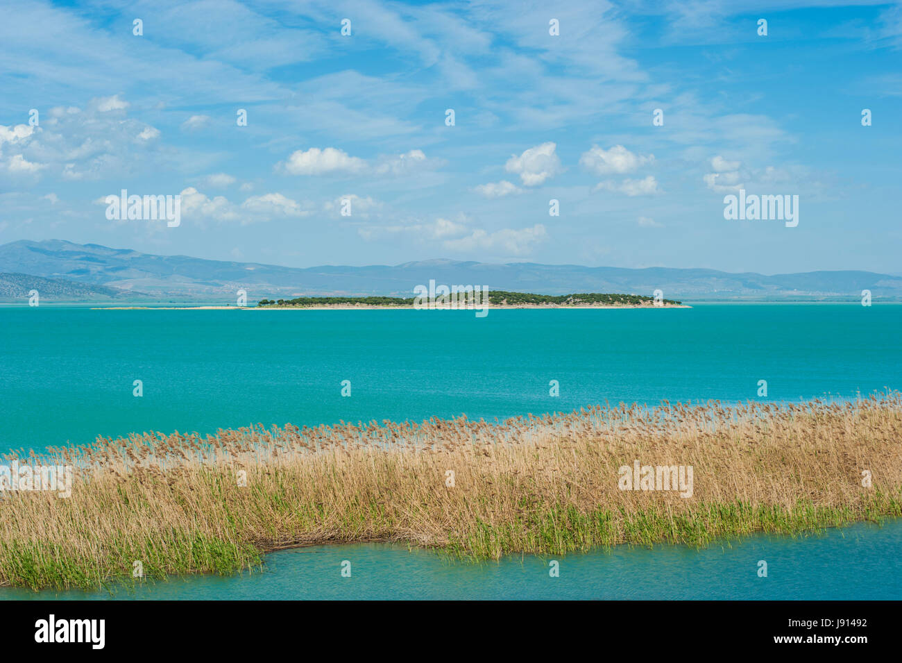 The freshwater natural reservoir Lake Beysehir, Southwestern Turkey ...