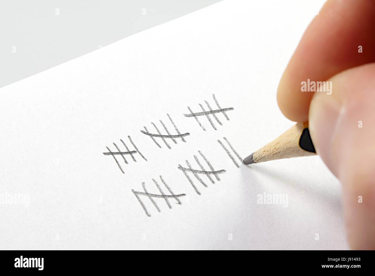 tally and pencil Stock Photo - Alamy