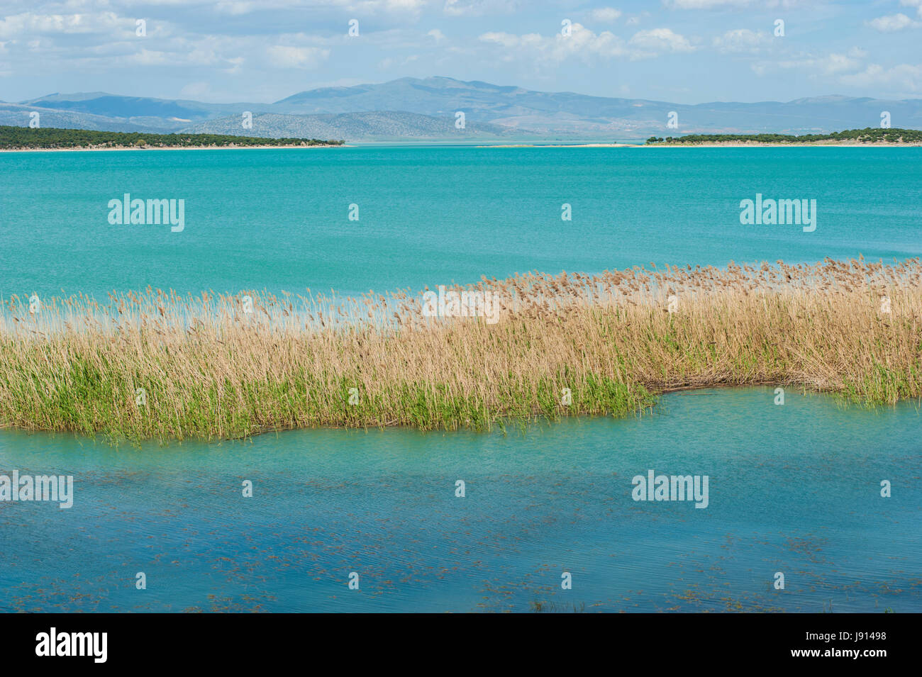 The freshwater natural reservoir Lake Beysehir, Southwestern Turkey ...