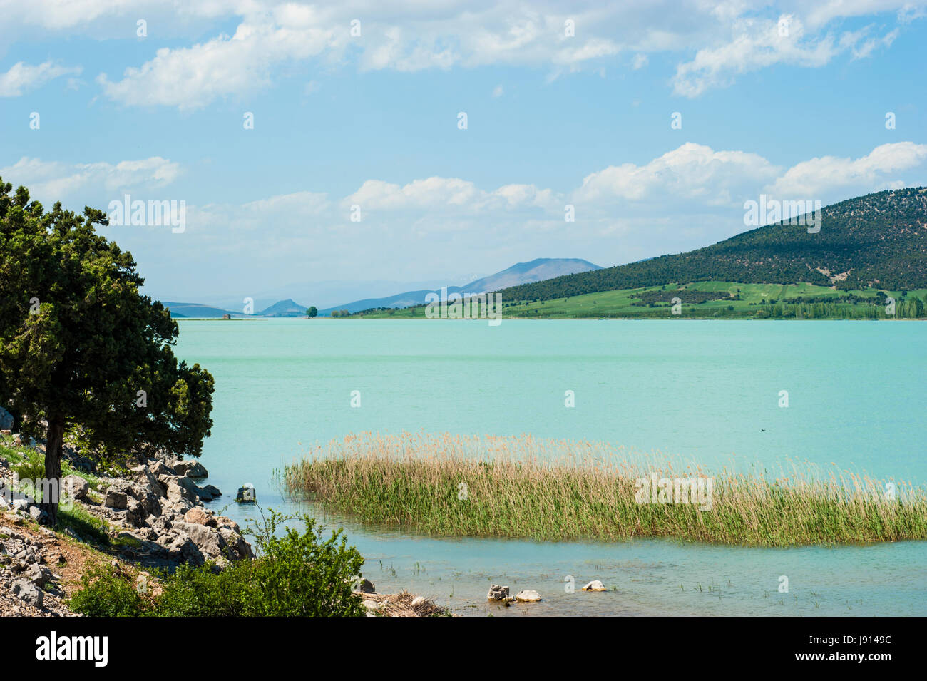 The freshwater natural reservoir Lake Beysehir, Southwestern Turkey ...