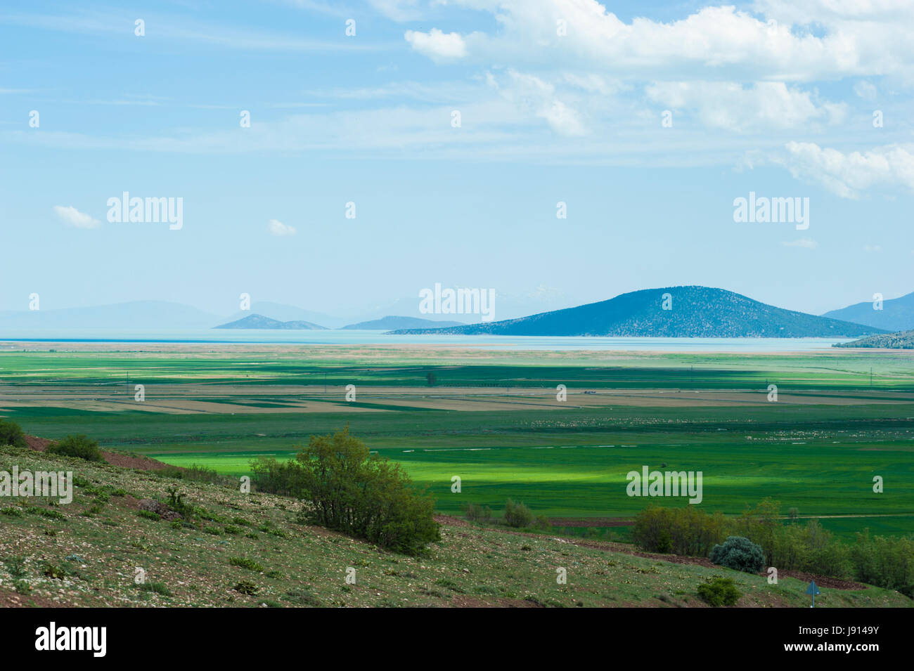 The largest freshwater reservoir in Turkey, Lake Beysehir, Southwestern ...