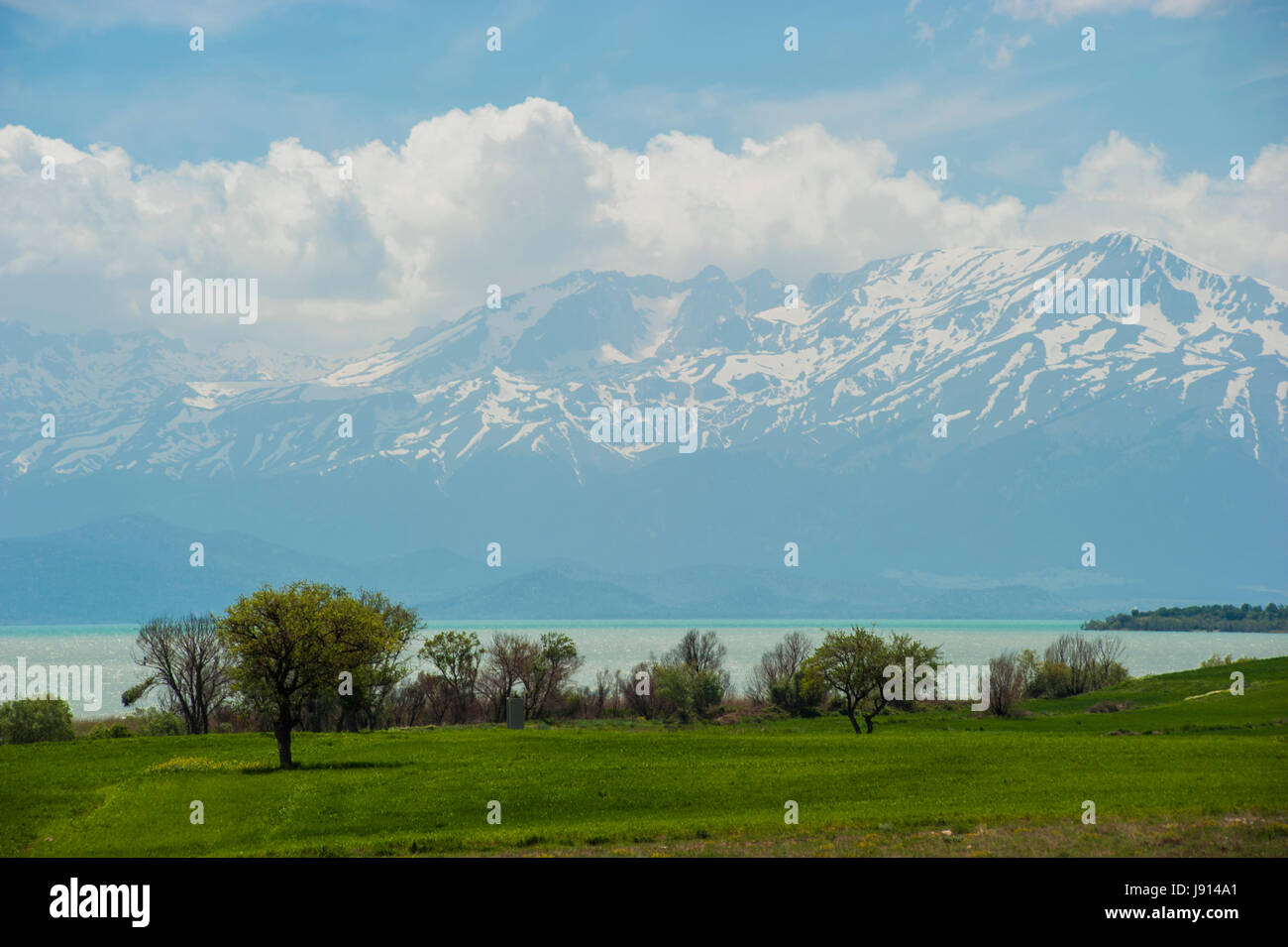 The largest freshwater reservoir in Turkey, Lake Beysehir, Southwestern ...