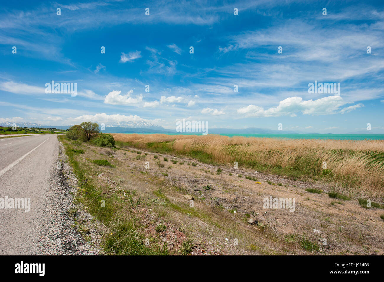 The freshwater natural reservoir Lake Beysehir, Southwestern Turkey ...