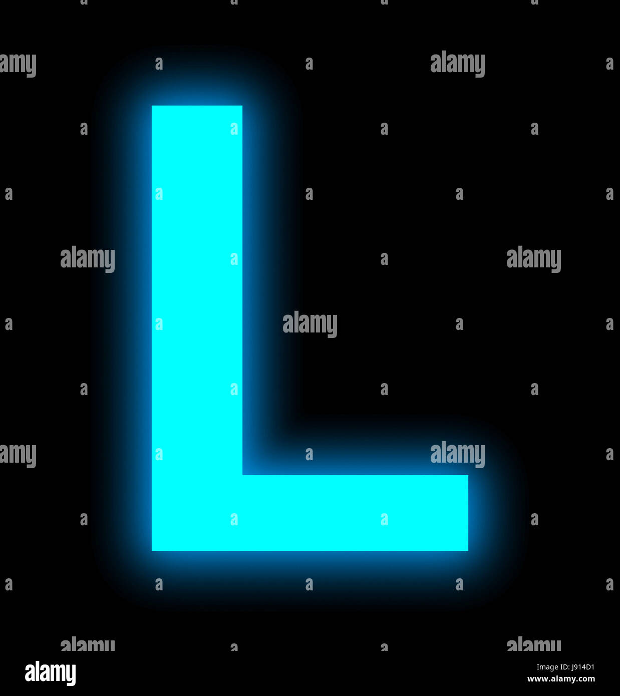 letter L neon light full isolated on black background Stock Photo - Alamy