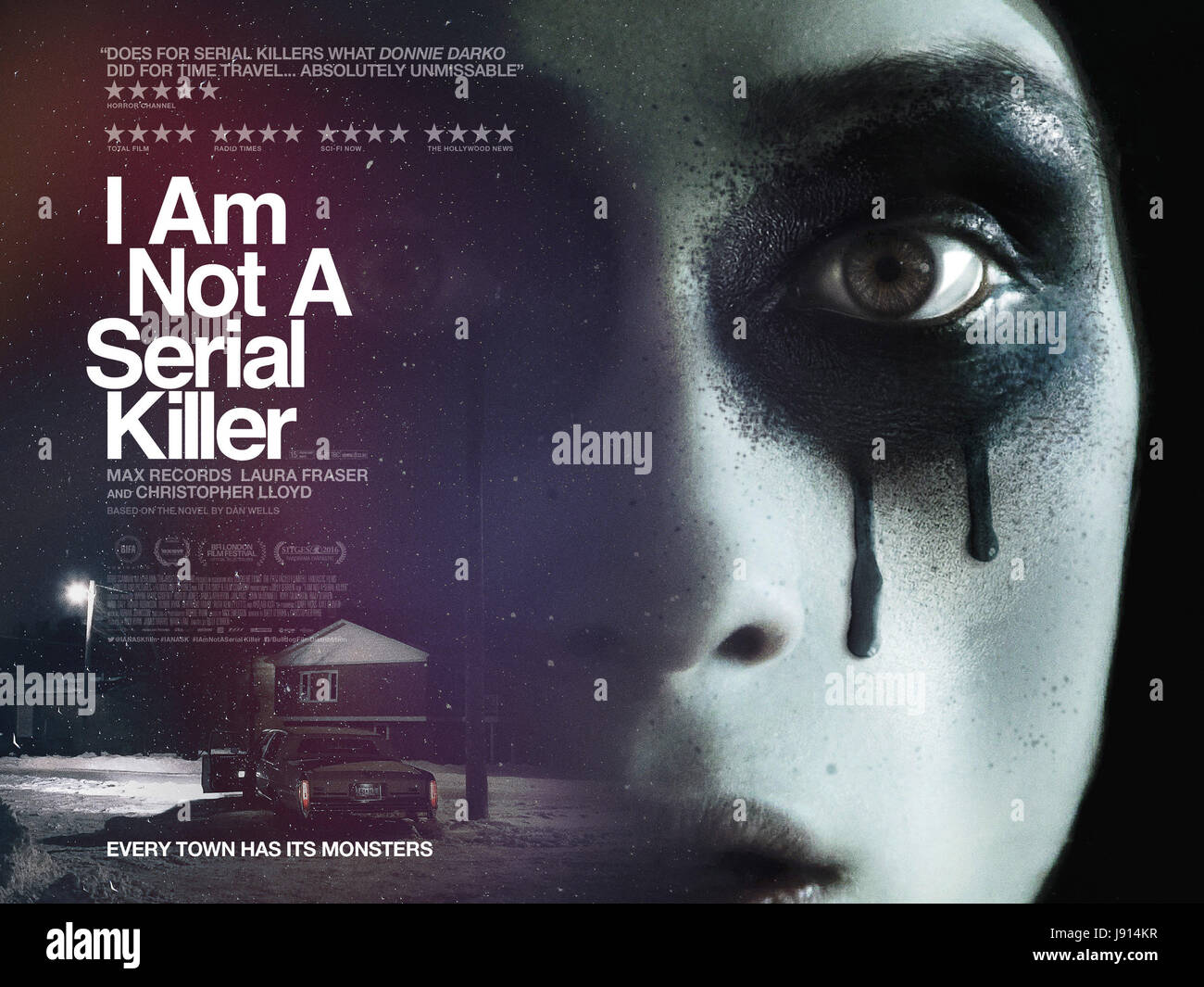 I AM NOT A SERIAL KILLER, British poster, Max Records, 2016. ©IFC Films ...