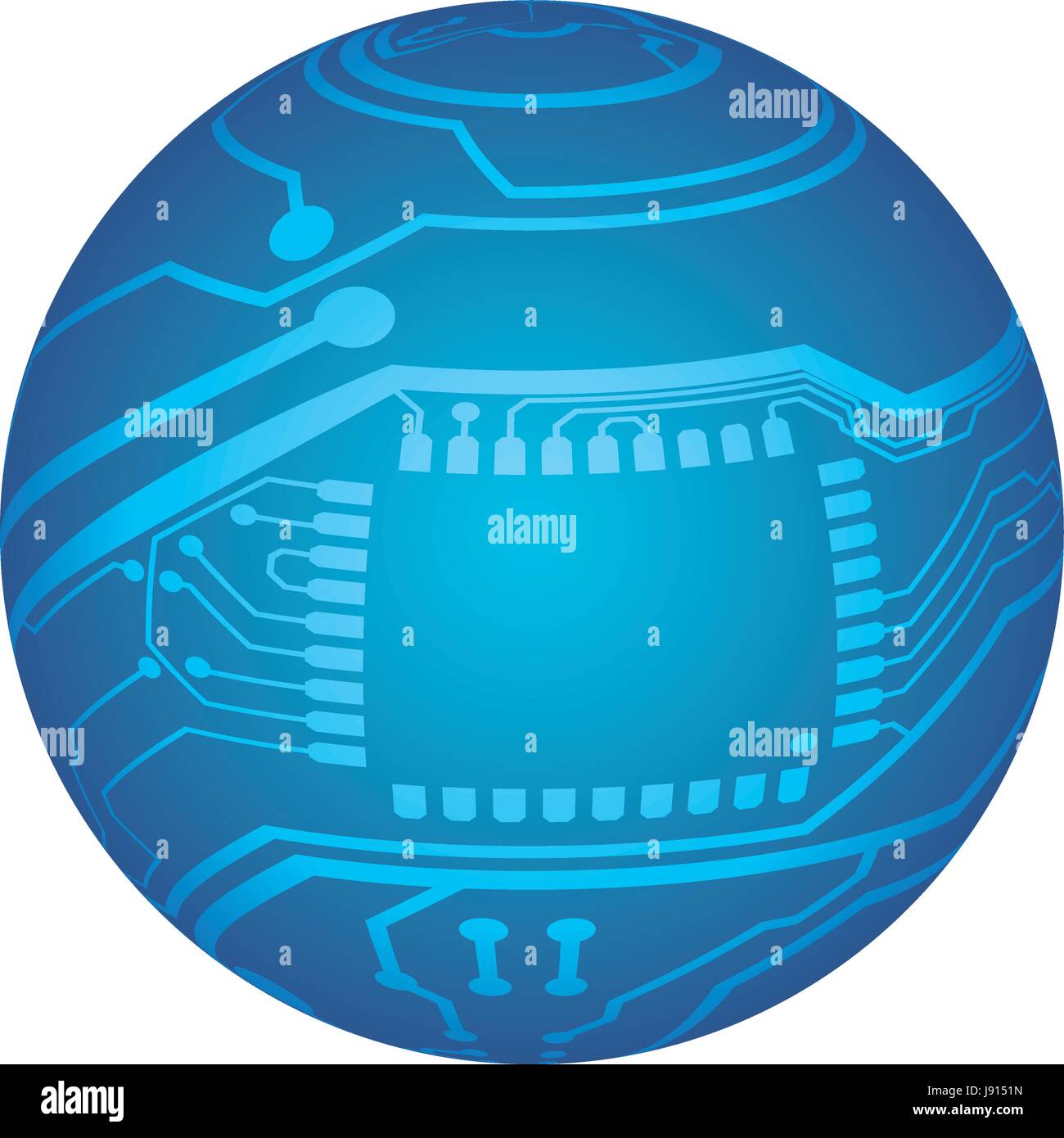 Microchip circuit sphere Stock Vector Image & Art - Alamy