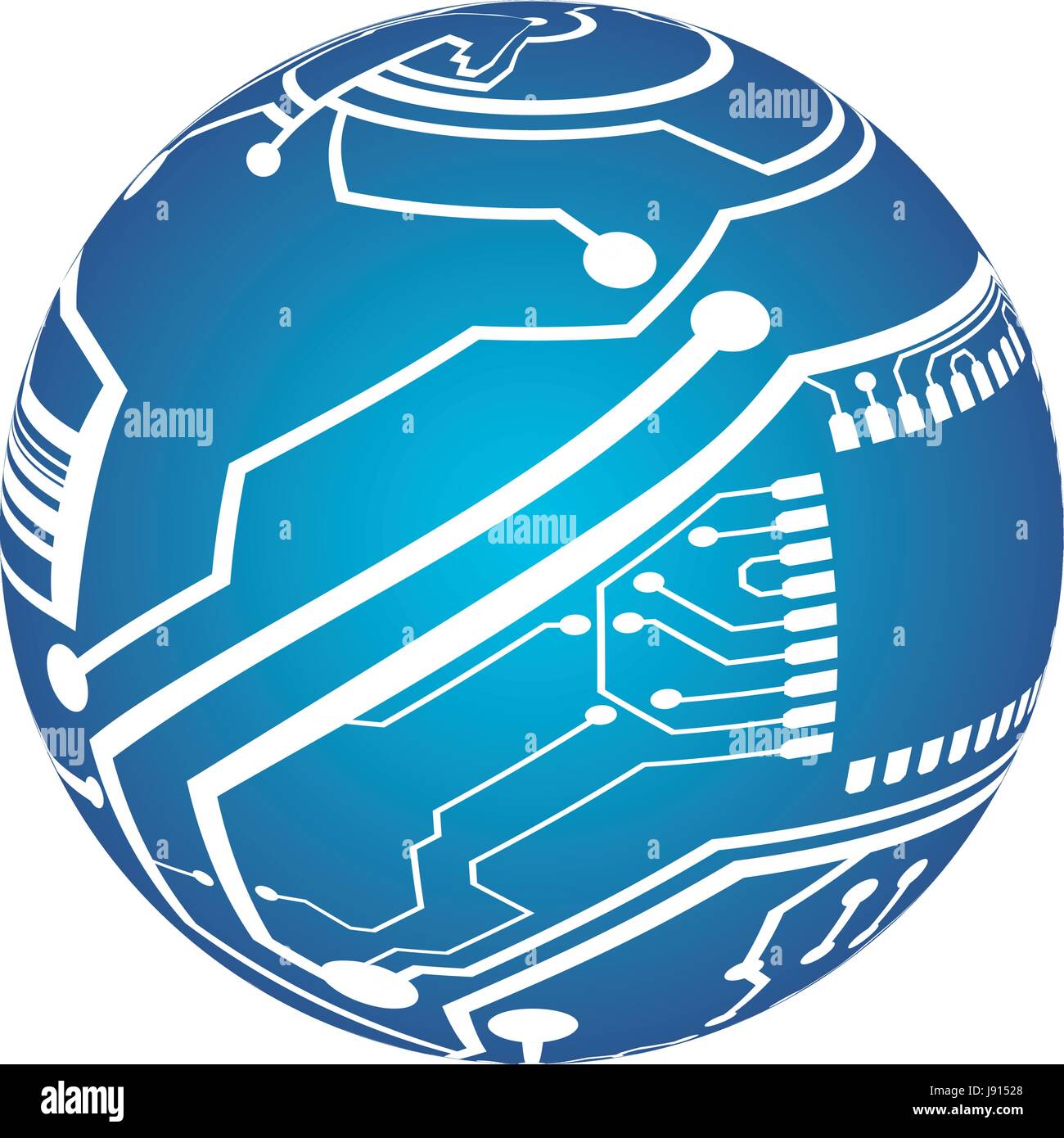 Microchip circuit sphere Stock Vector Image & Art - Alamy