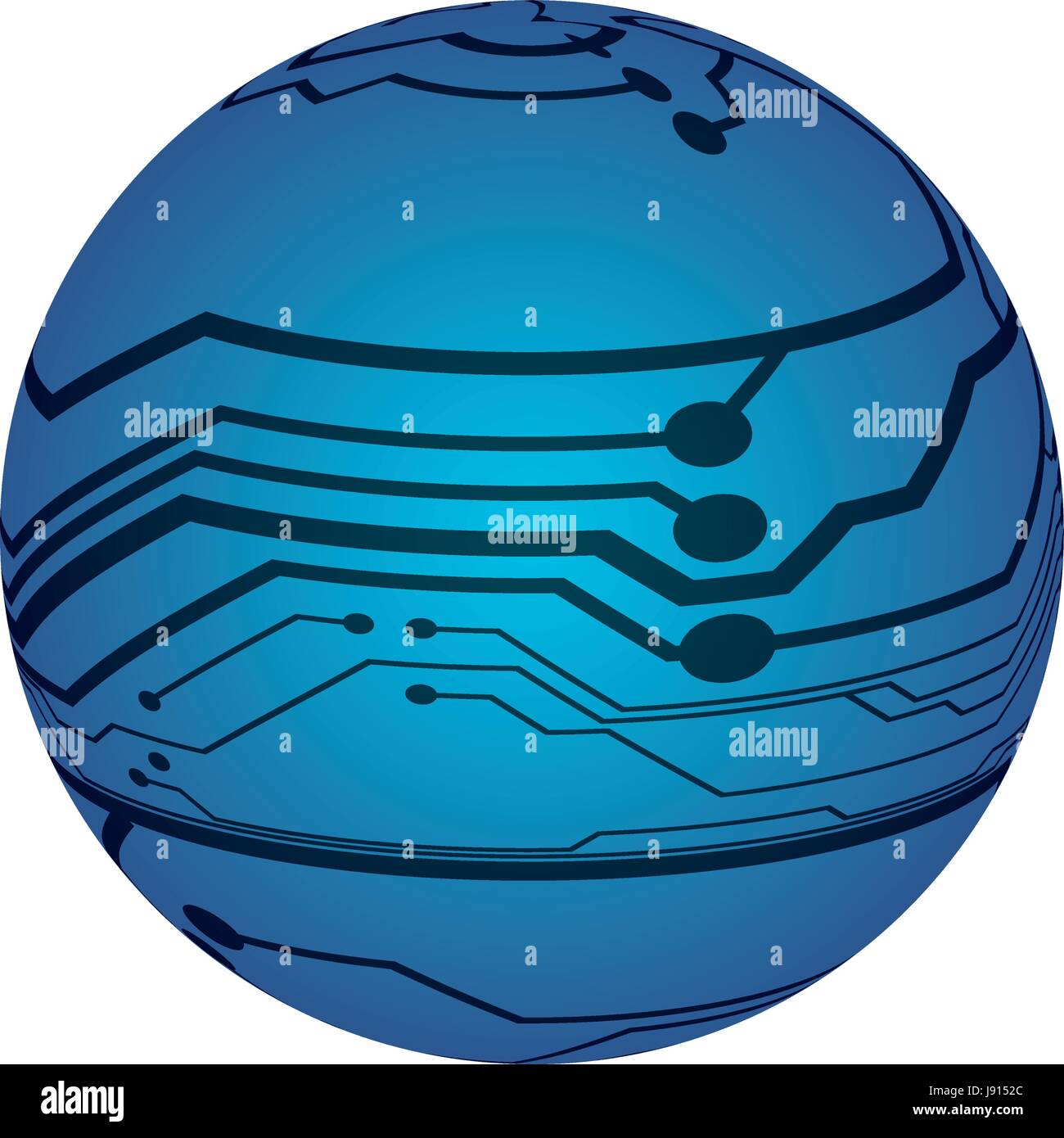 Microchip circuit sphere Stock Vector Image & Art - Alamy