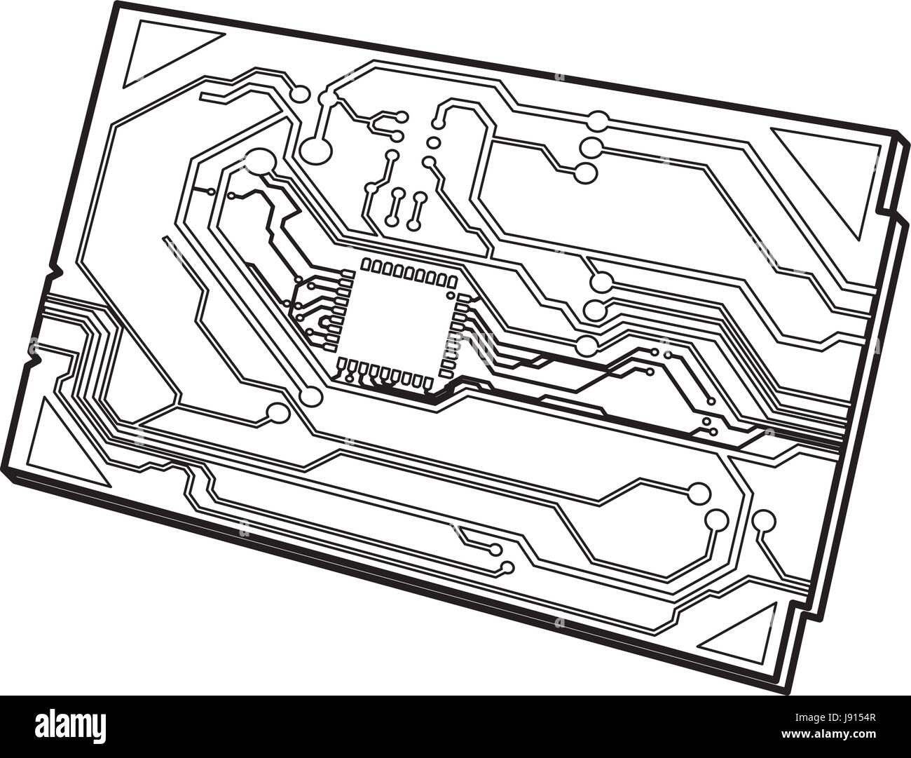 Microchip circuit technology Stock Vector Image & Art - Alamy