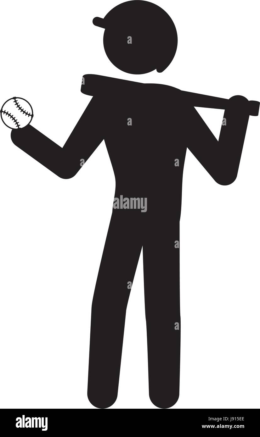 Baseball player pictogram Stock Vector Image & Art - Alamy