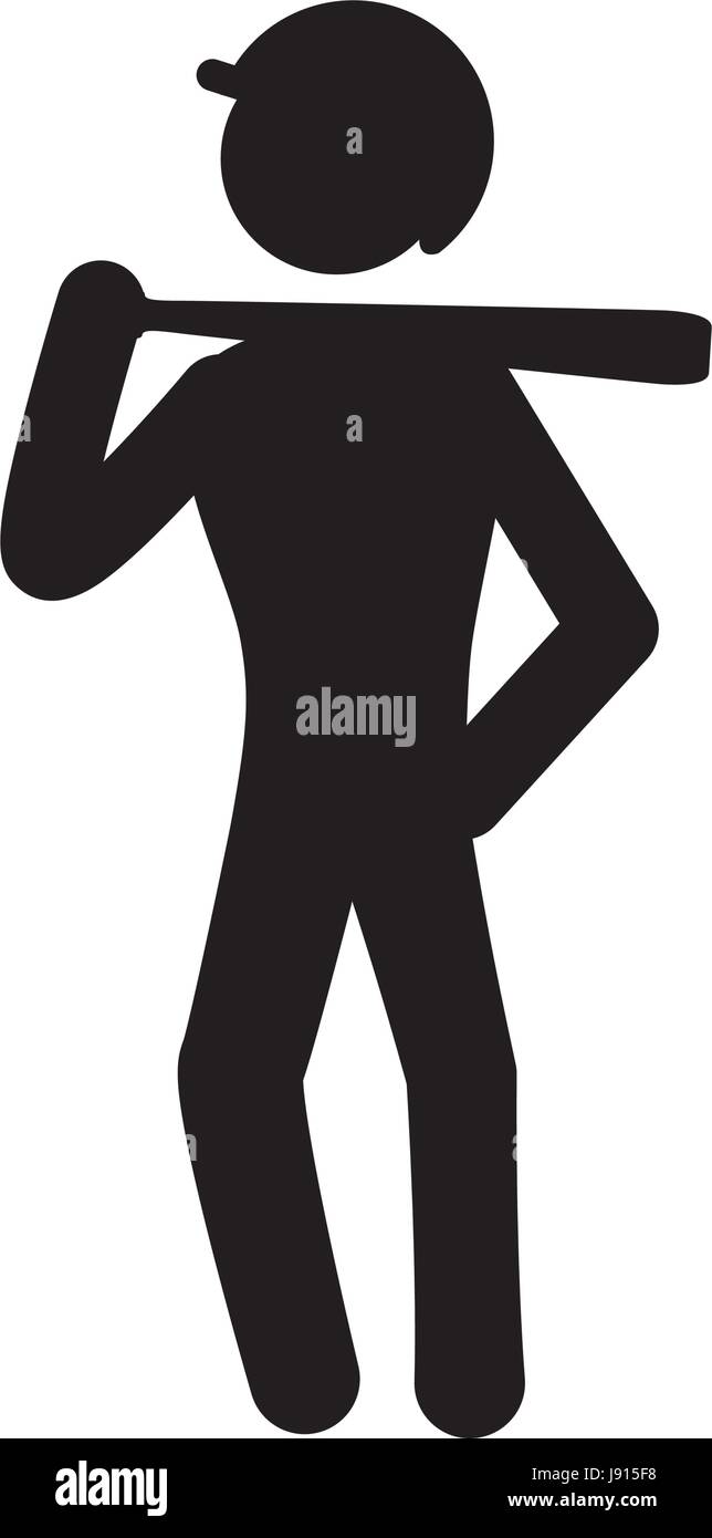 Baseball player pictogram Stock Vector Image & Art - Alamy