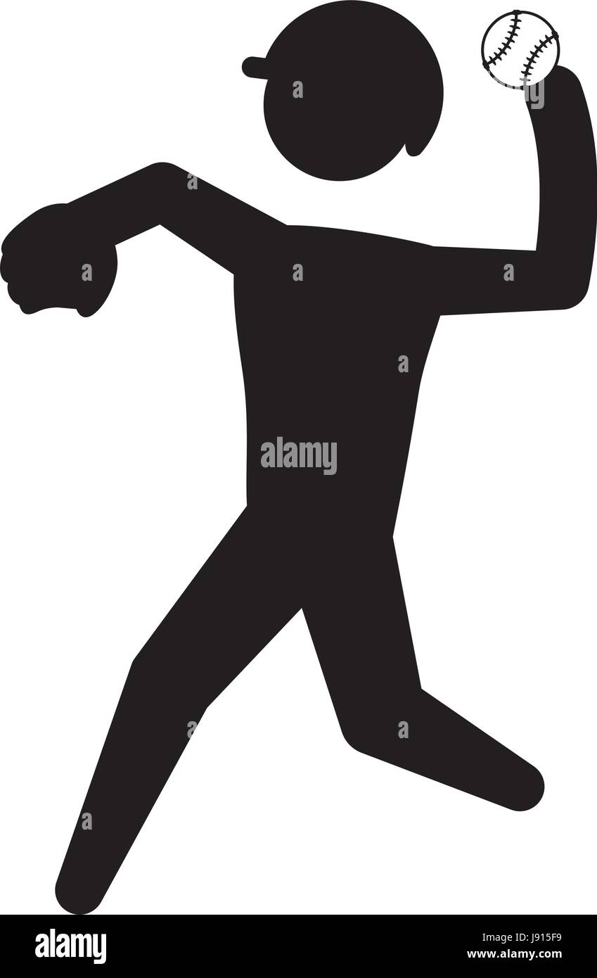 Baseball player pictogram Stock Vector Image & Art - Alamy