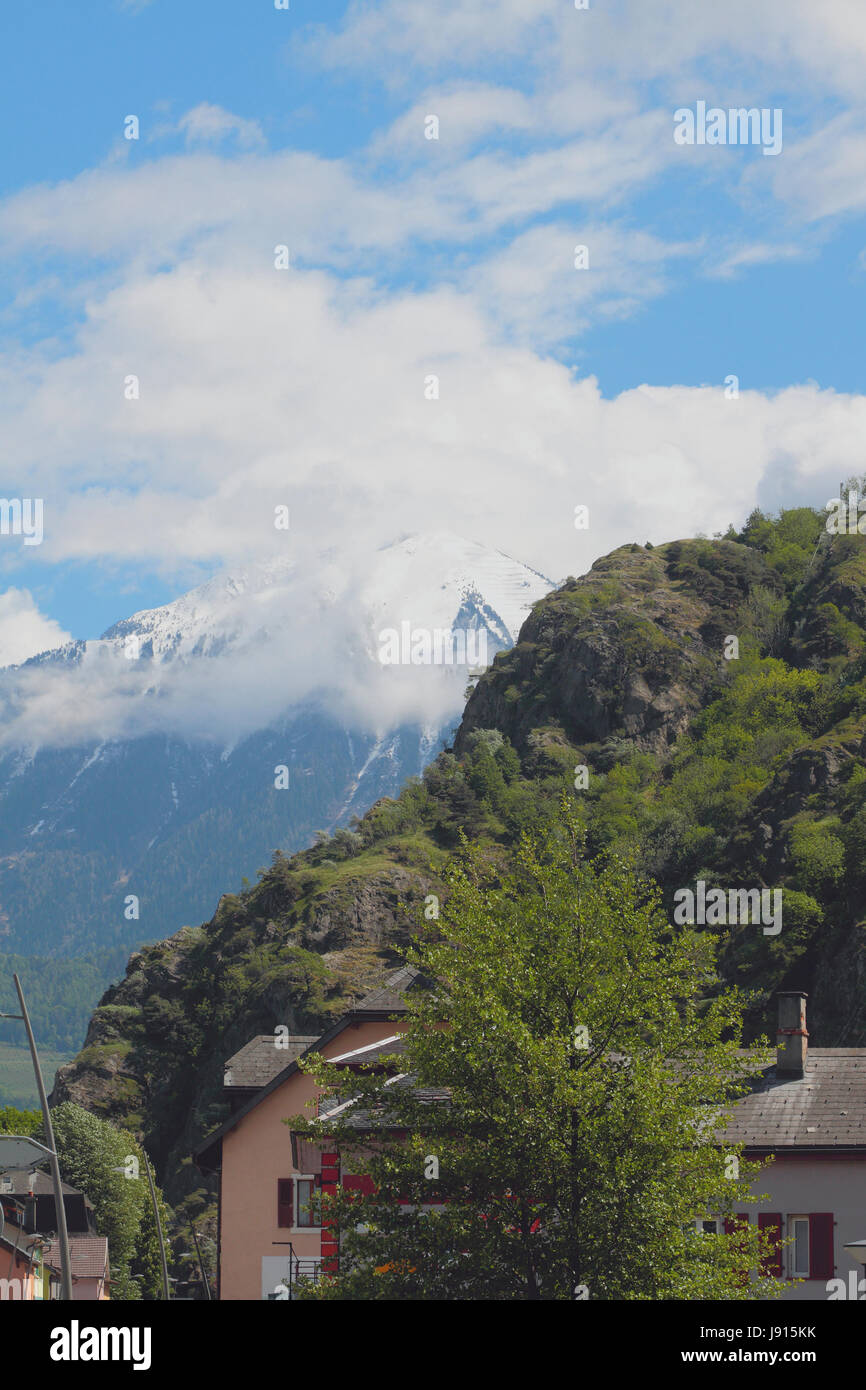 Alps over city of Vernayaz. Martin, Switzerland Stock Photo - Alamy