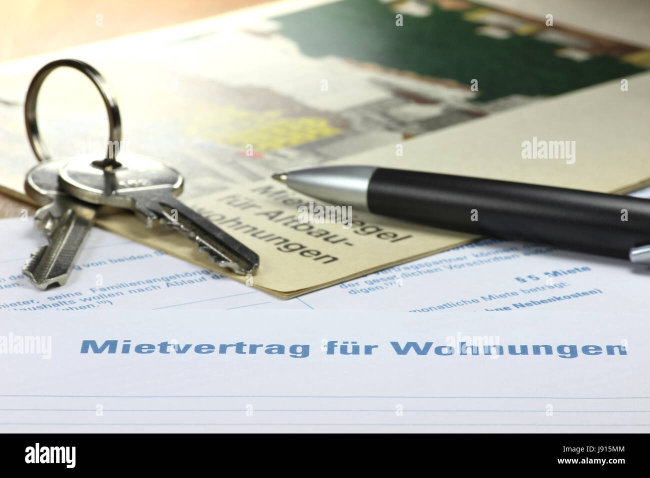 German lease contract with rent index on desktop Stock Photo - Alamy