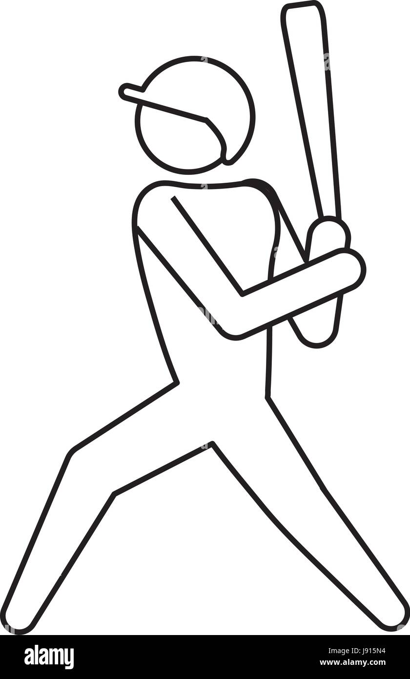 Baseball player pictogram Stock Vector Image & Art - Alamy