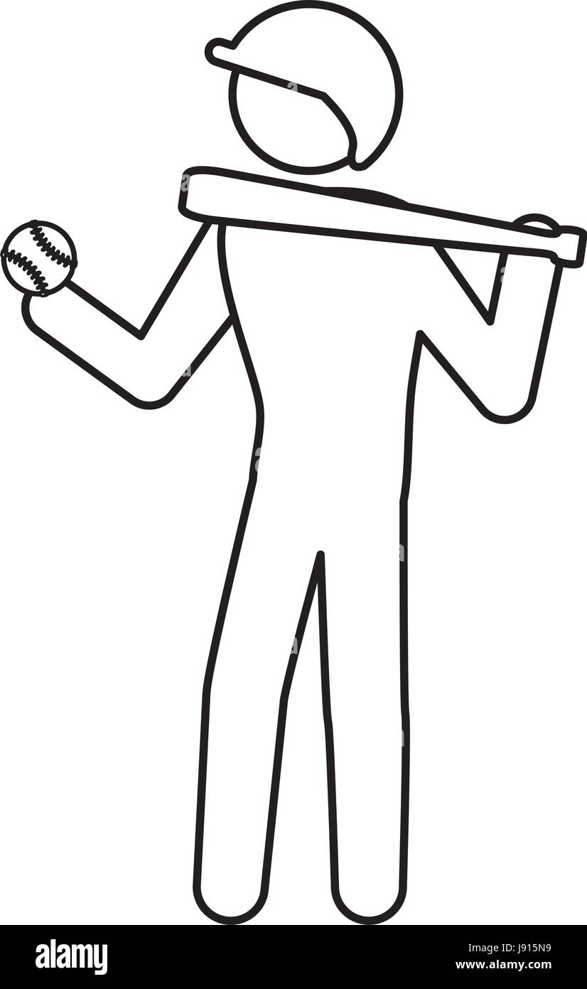 Baseball player pictogram Stock Vector Image & Art - Alamy