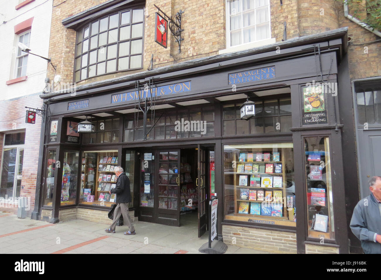 WH SMITH shop in Newtown, Powys, as restored to its original 1928 look ...