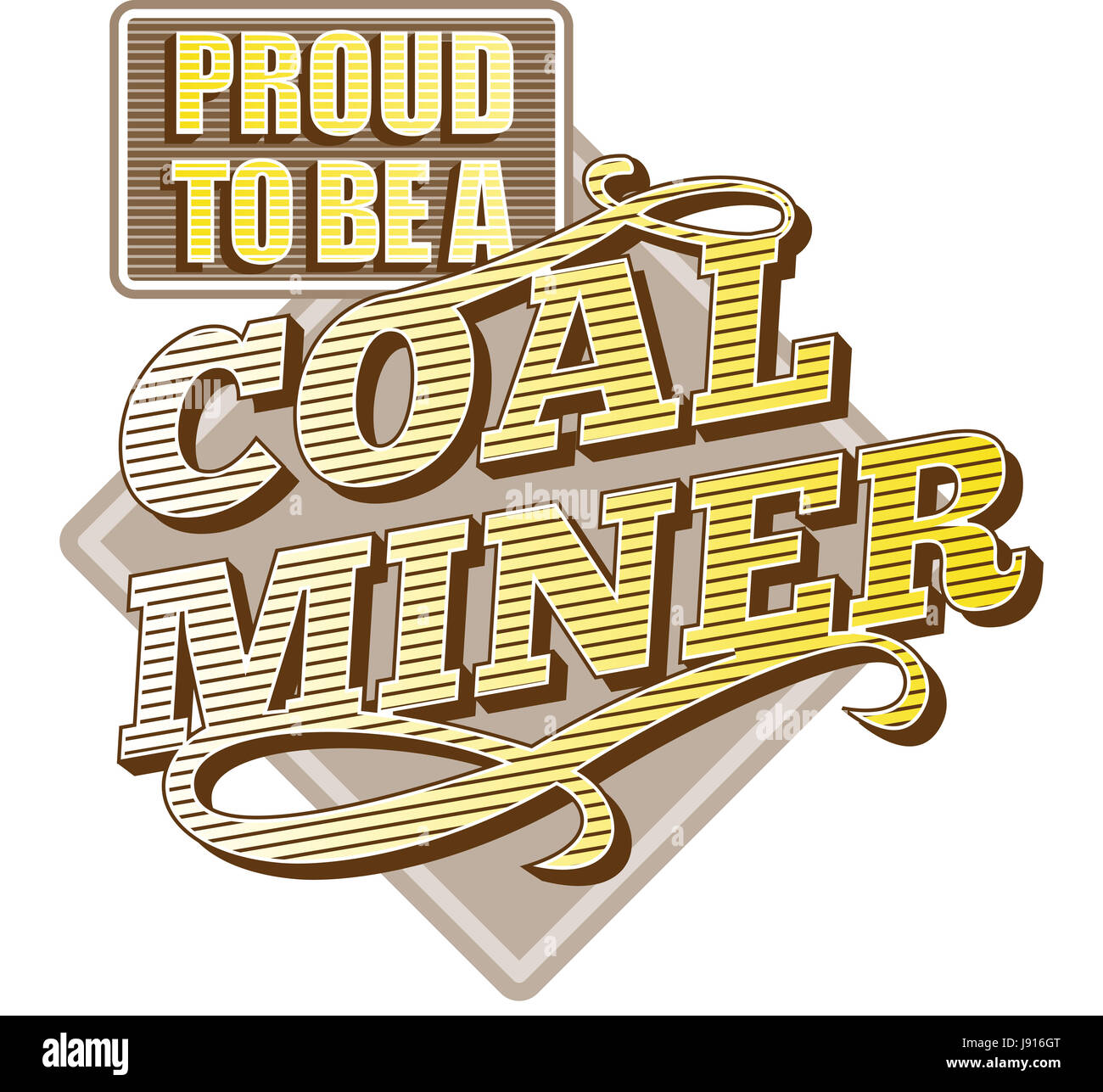 isolated, illustration, retro, text, miner, mining, proud, pride, coal ...