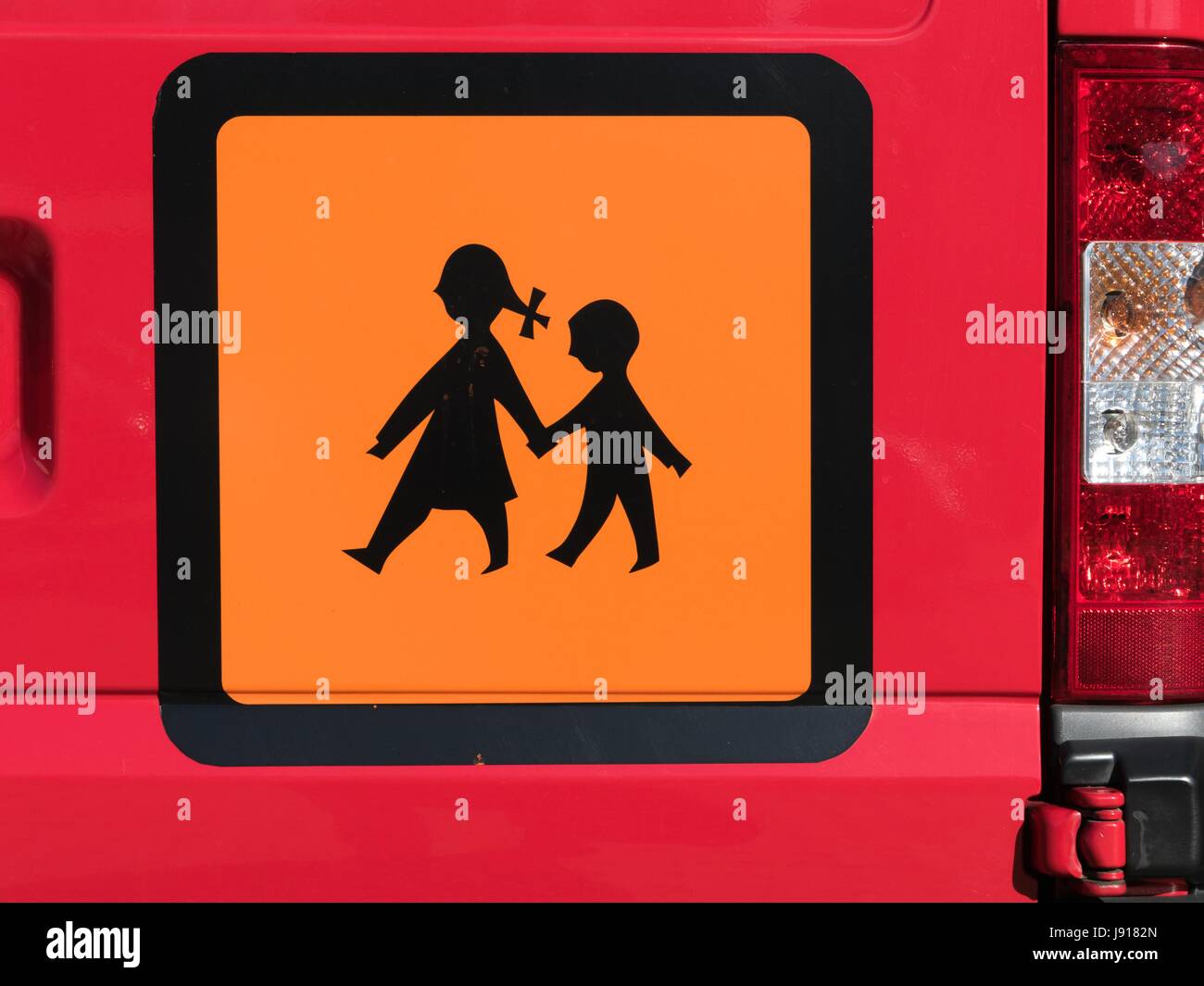 German road sign: school bus Stock Photo - Alamy