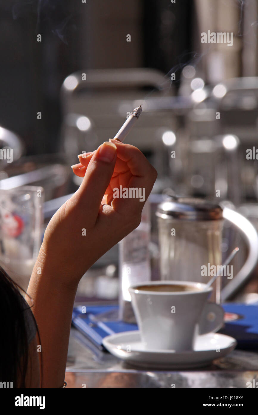 cigarette, cafe, tobacco, smoker, whiff, smoke, smoking, cigarette ...