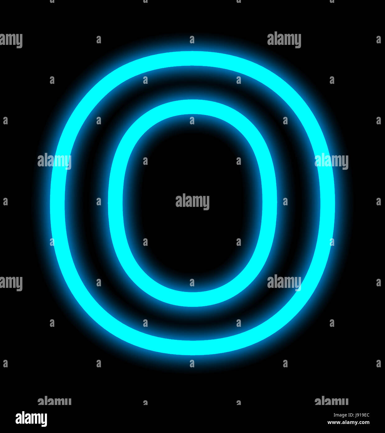 letter O neon lights outlined isolated on black background Stock Photo ...