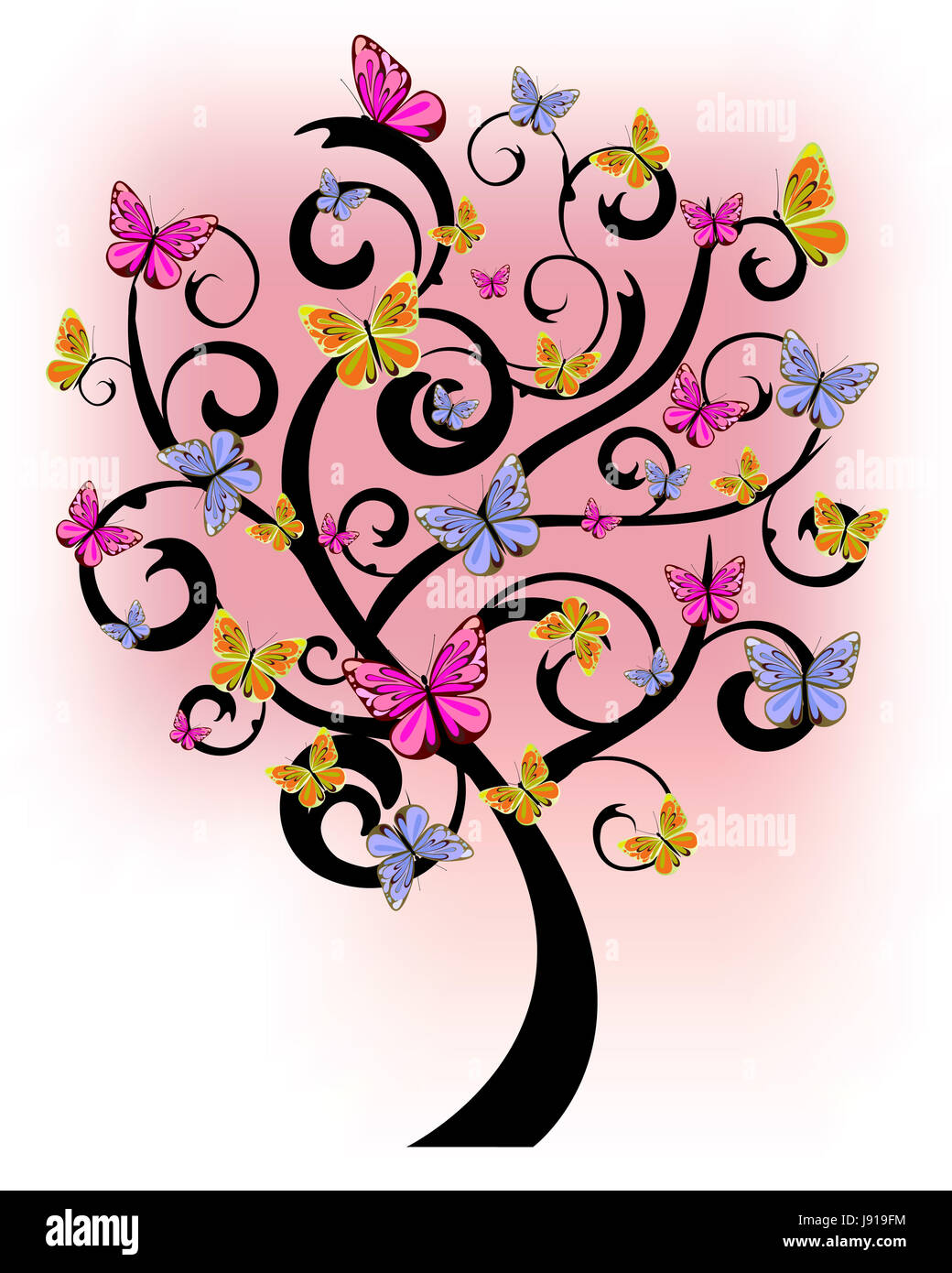 Tree and butterflies hi-res stock photography and images - Alamy