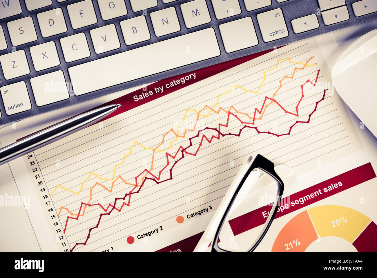 Preparing average sales report Stock Photo - Alamy