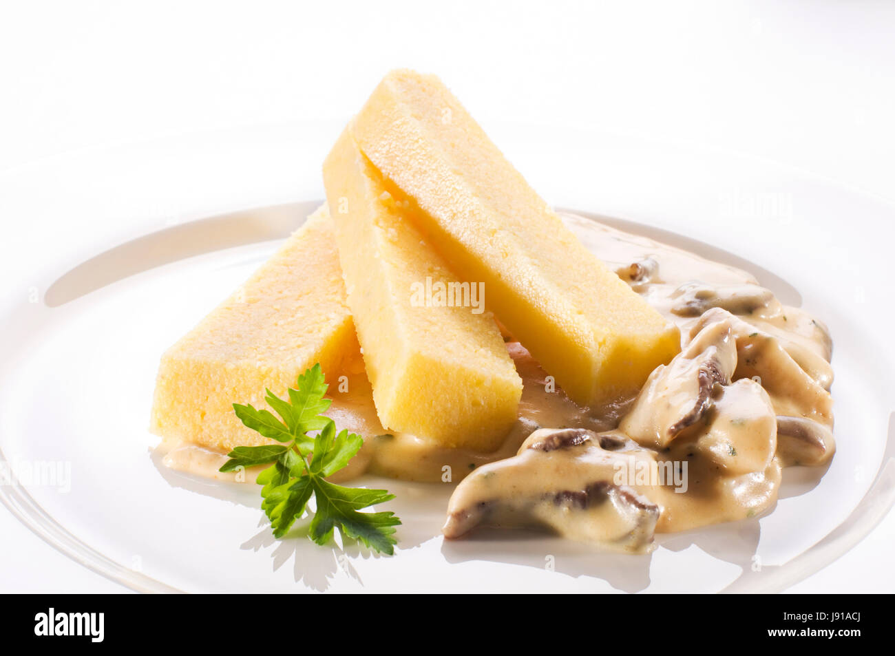isolated, plate, corn, food, dish, meal, mushroom, fungus, healthy ...