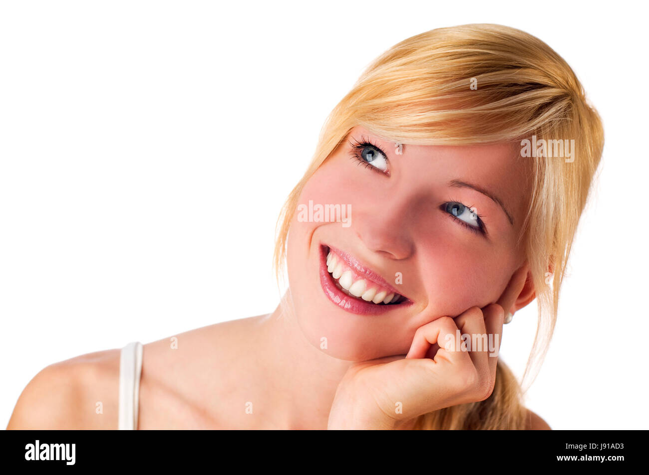 woman, isolated, face, eyes, look, glancing, see, view, looking ...