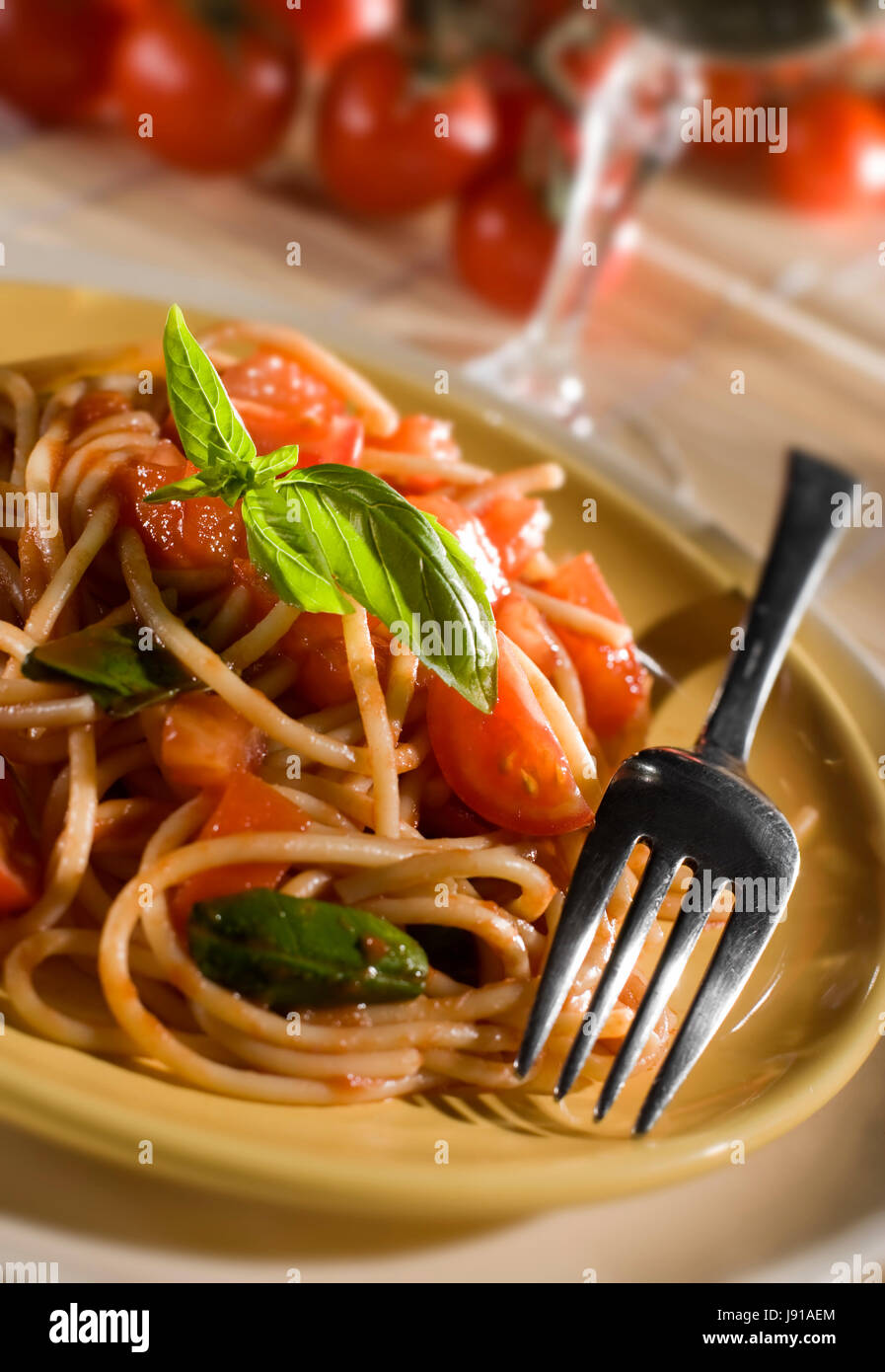 spaghetti, fork, italian, food, dish, meal, basil, ingredients, pasta ...