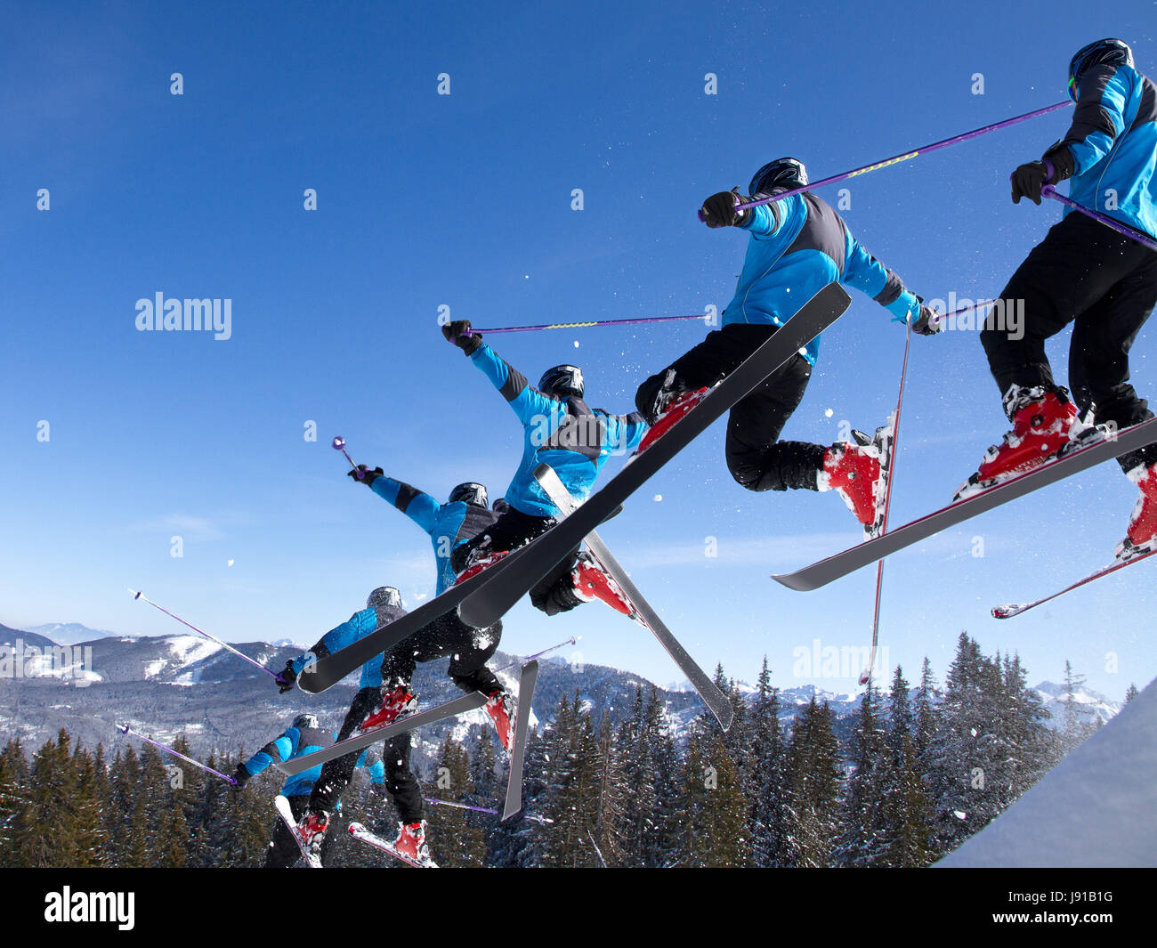 series of ski jumping Stock Photo - Alamy
