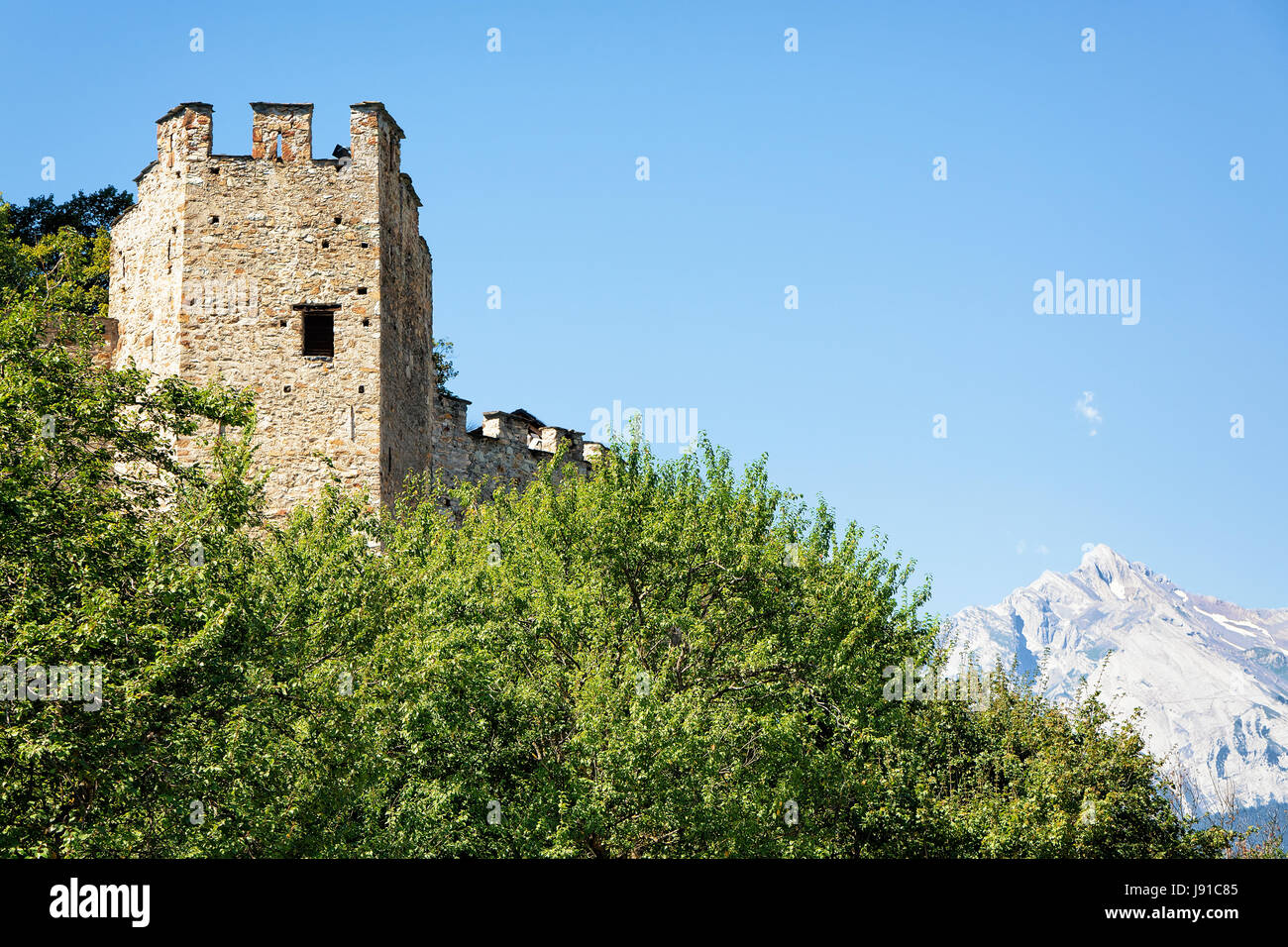 Ruins of Tourbillon castle at Sion, Canton Valais, Switzerland Stock ...