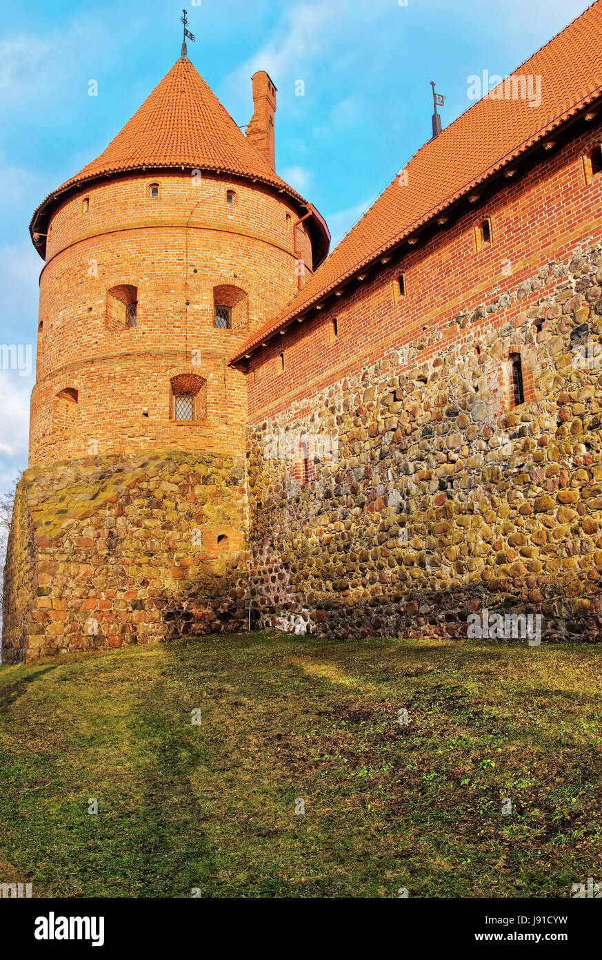 Tower of Trakai island castle museum at the day time, near Vilnius ...