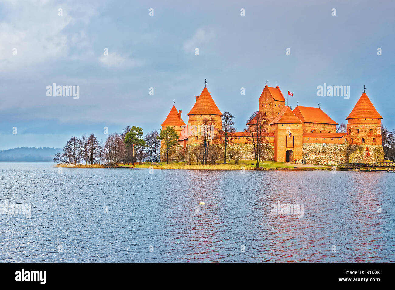 Trakai island castle museum at Galve lake, near Vilnius, Lithuania ...