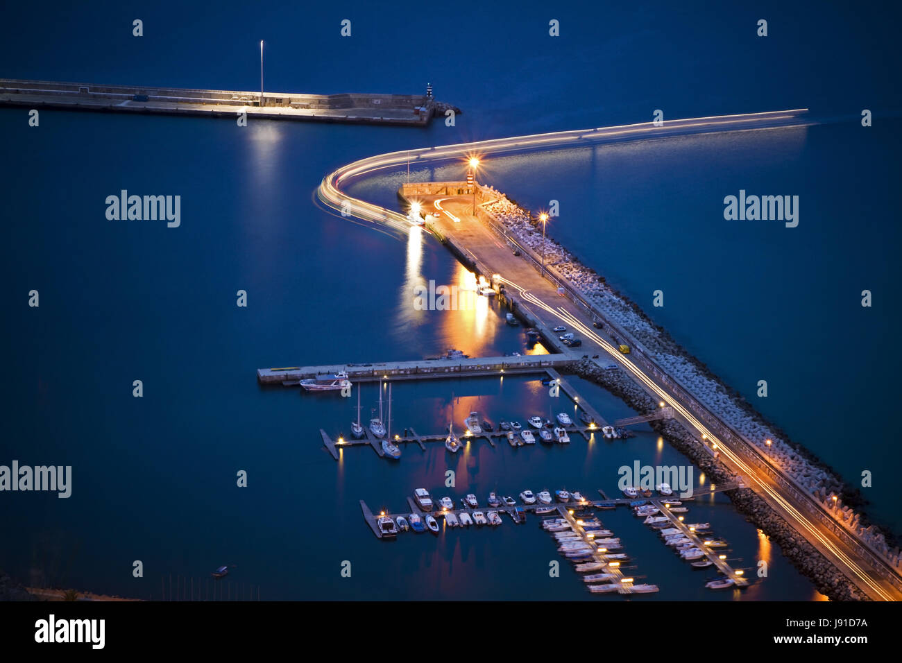 blue, night, nighttime, evening, harbor, atlantic ocean, salt water ...