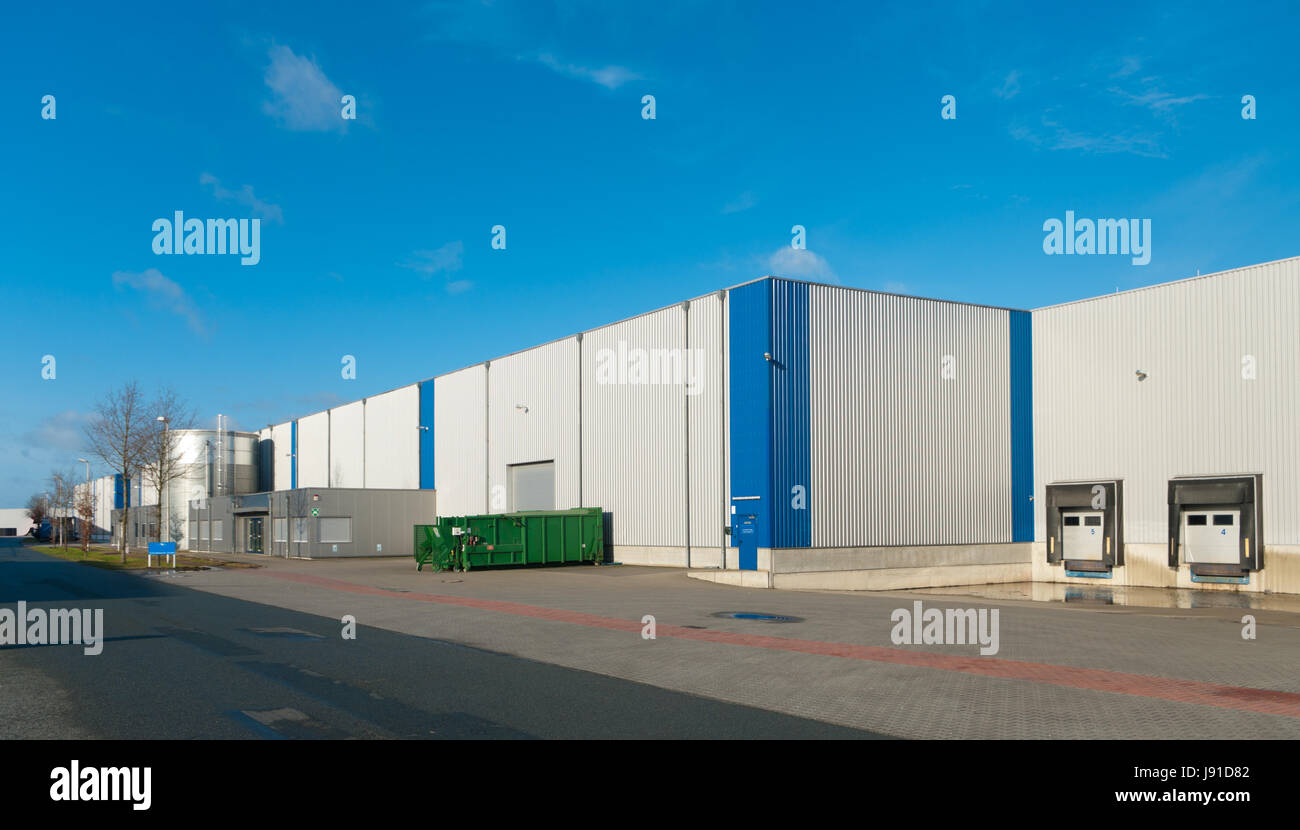 industrial, warehouse, cargo, building, blue, office, big, large ...