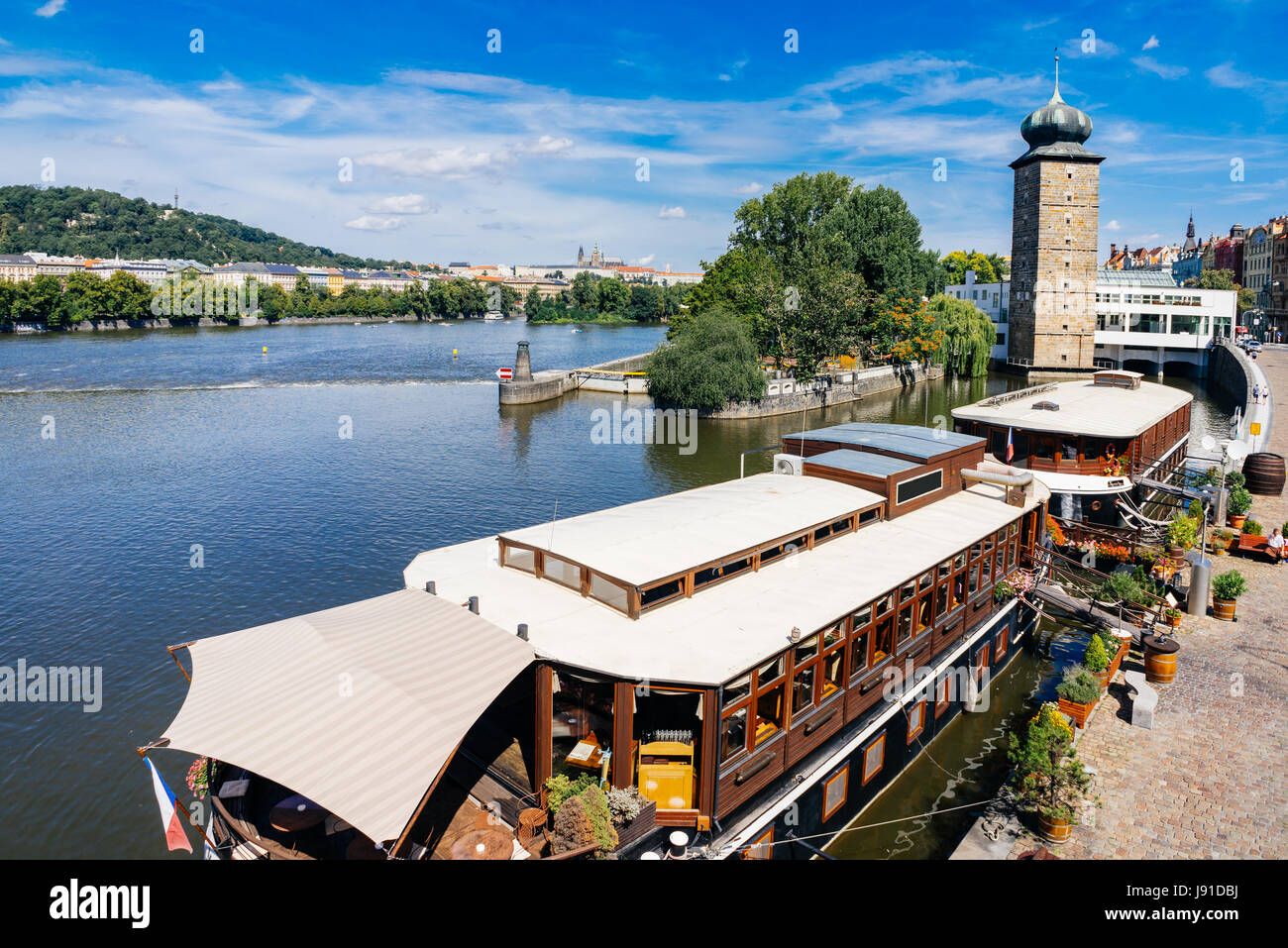 Views along the River Vltava from the Czech Capital City of Prague ...
