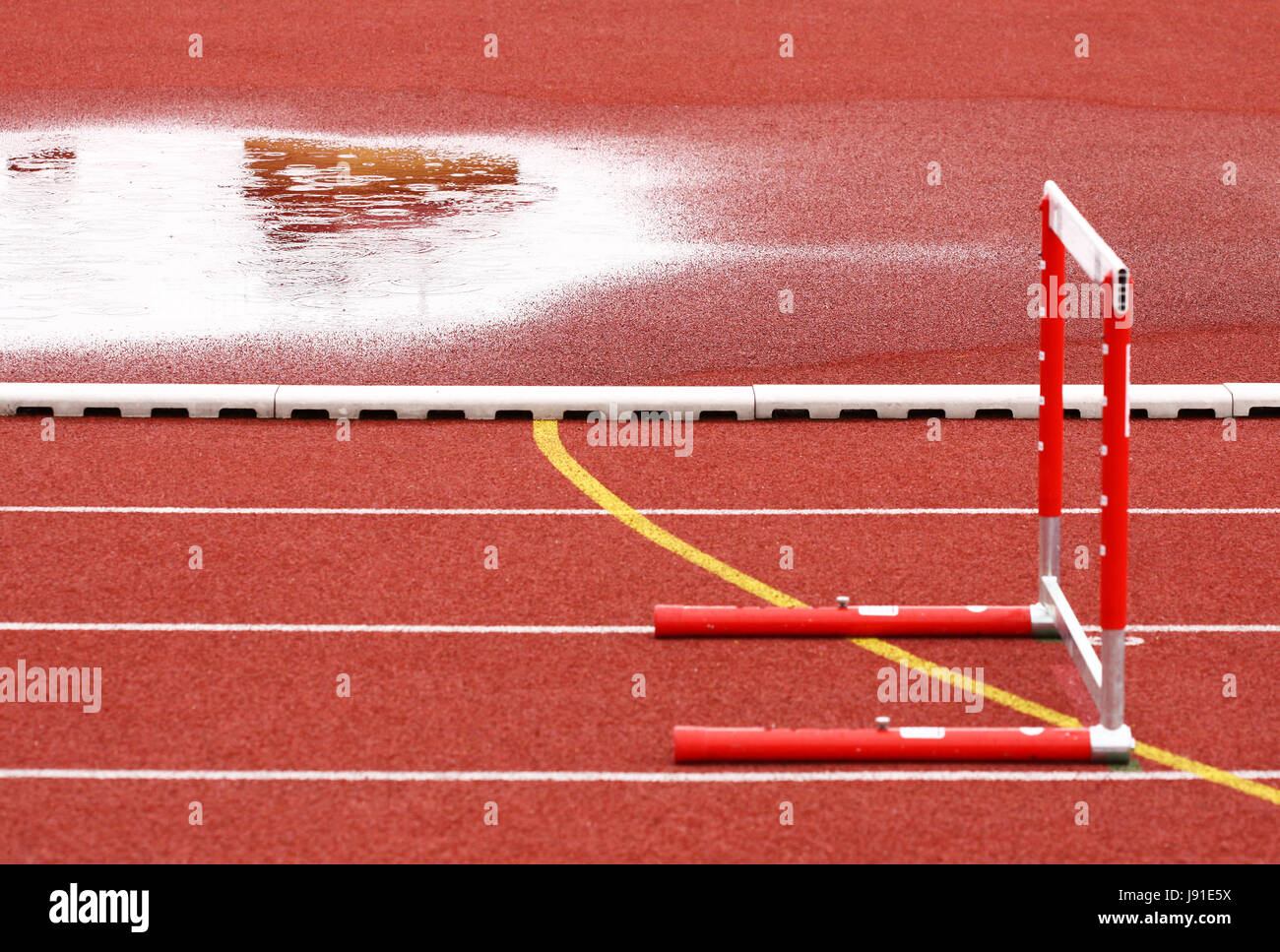 sport, sports, field, lines, track, wet, surface, runway, puddle ...