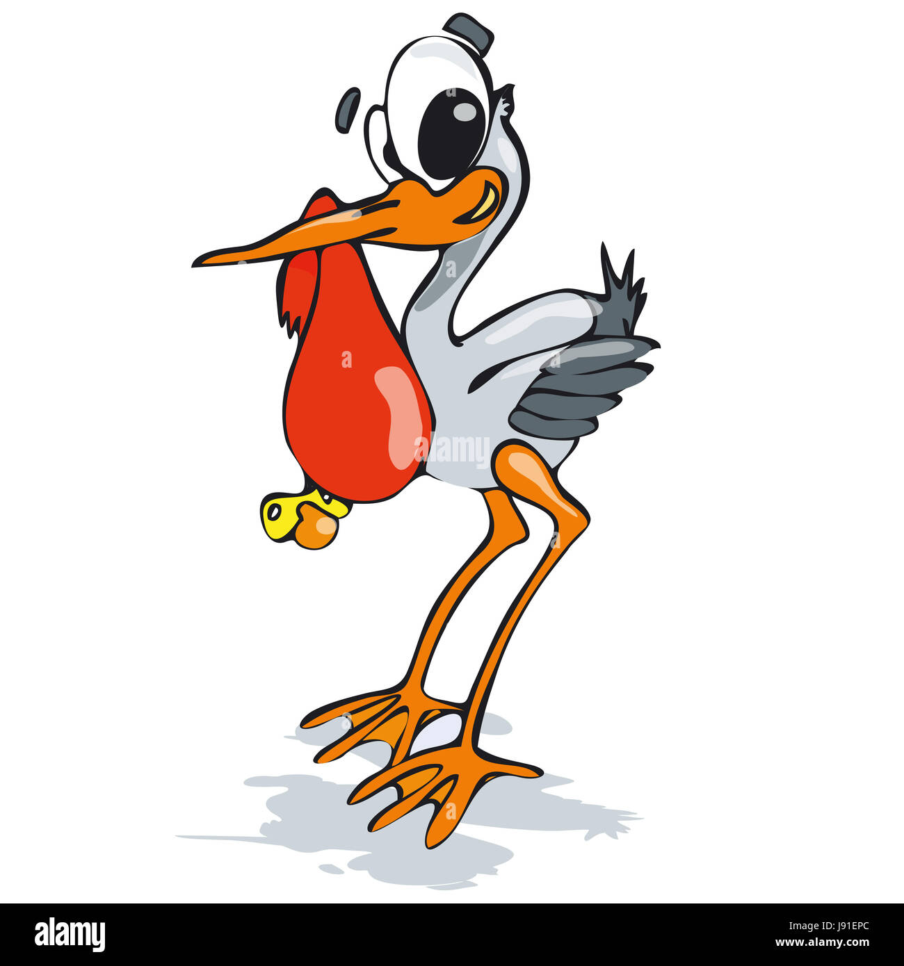 illustration, stork, pregnancy, cute, child, soother, gestation ...