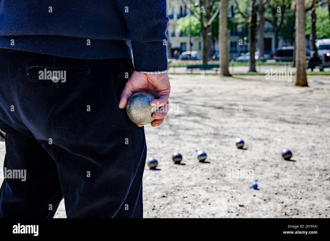 French outdoor men's ball game Stock Photo - Alamy